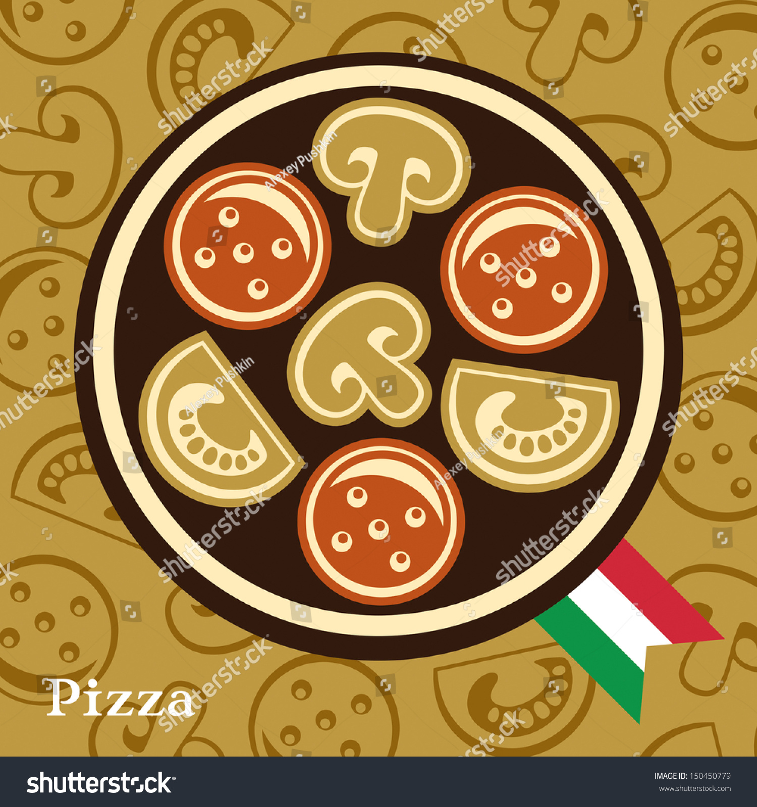 Pizza Design Template: เวกเตอร์สต็อก (ปลอดค่าลิขสิทธิ์) 150450779 ...