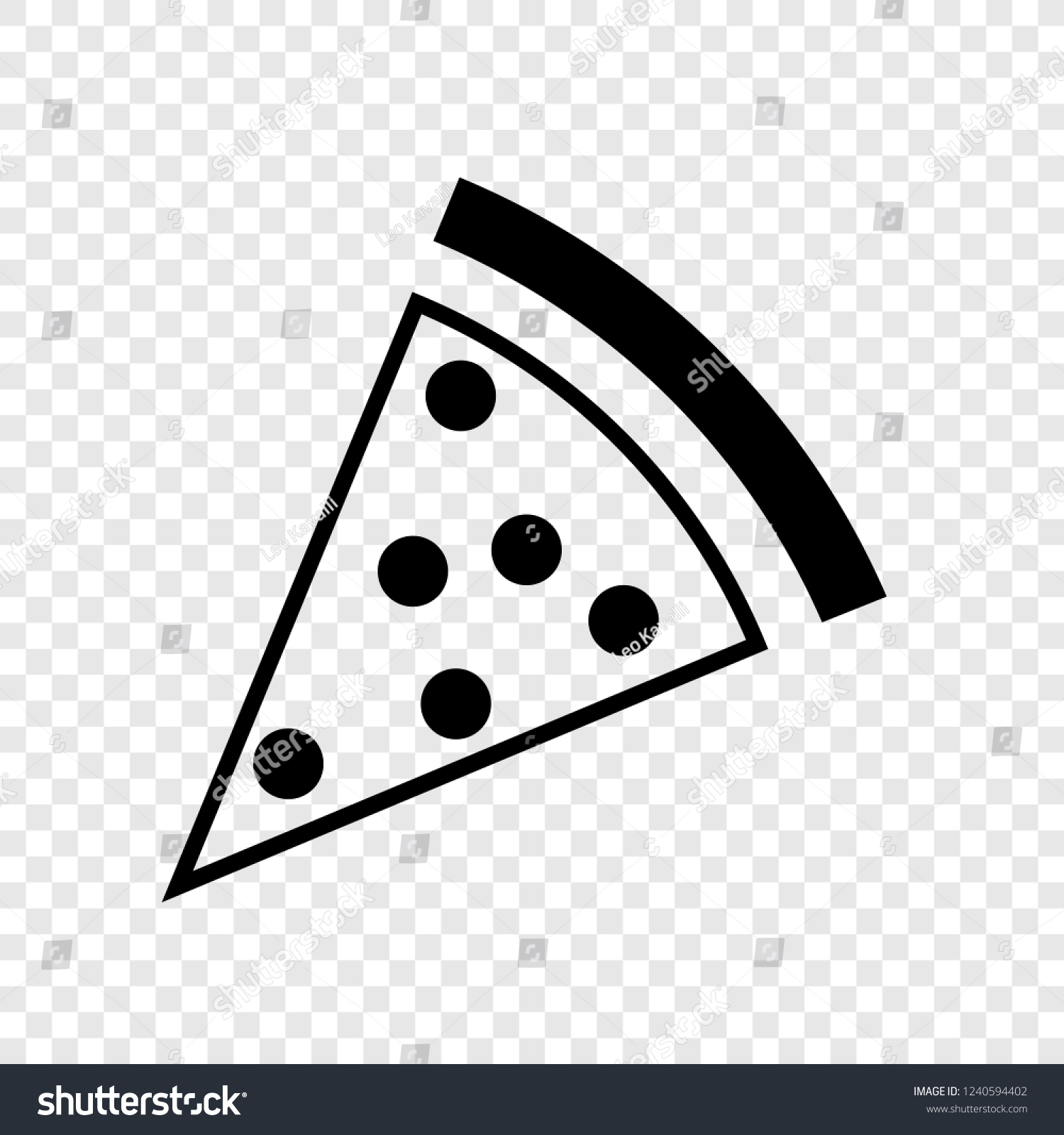 Pizza Icon Vector Transparent Grid Stock Vector (Royalty Free ...