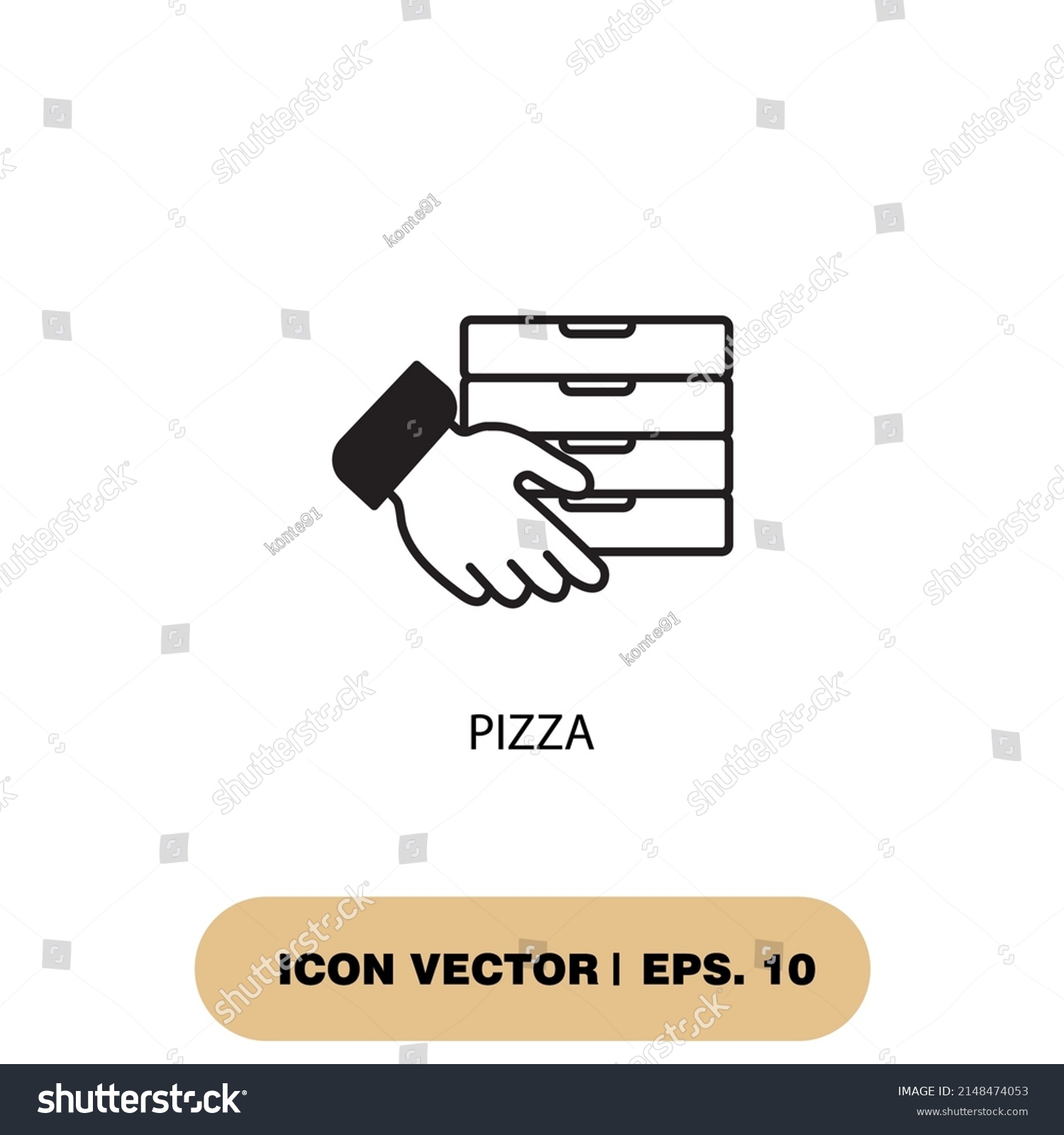 Pizza Icons Symbol Vector Elements Infographic Stock Vector (Royalty ...