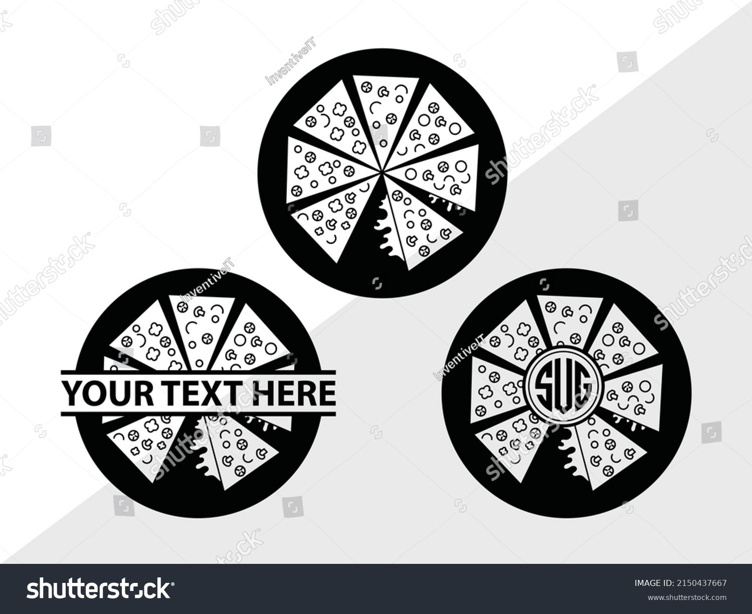 Pizza Monogram Printable Vector Illustration Stock Vector (Royalty Free ...
