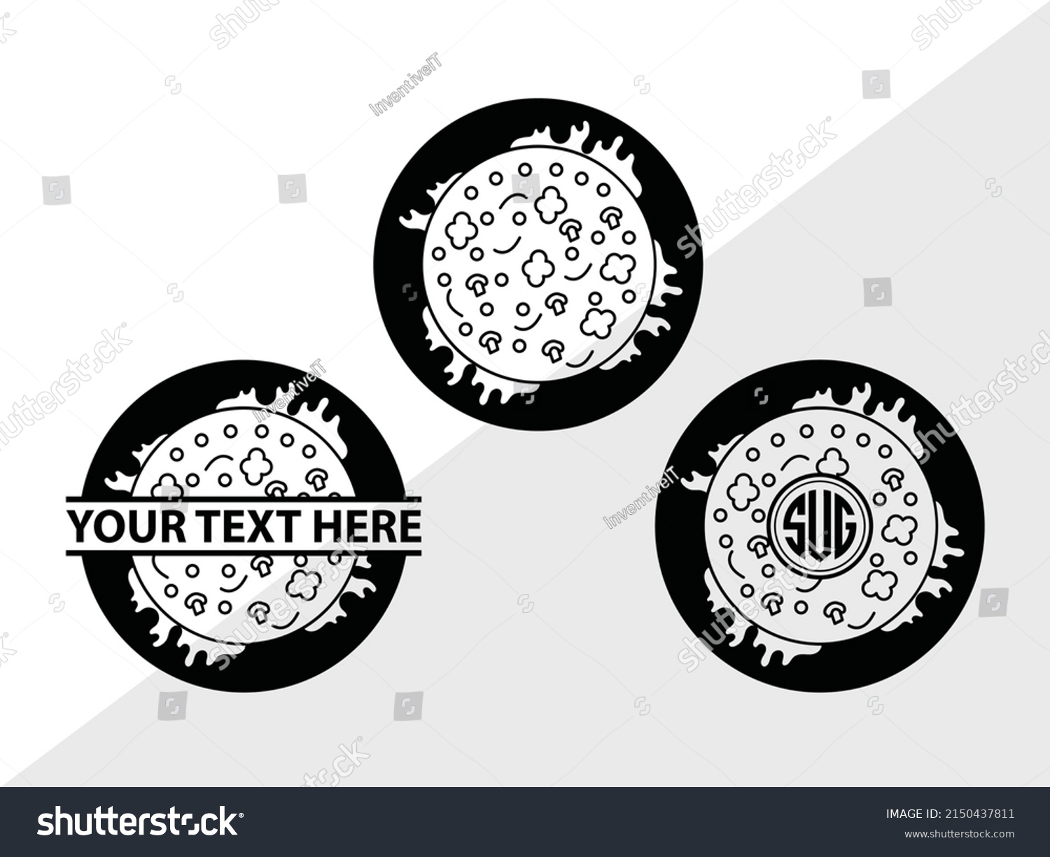 Pizza Monogram Printable Vector Illustration Stock Vector (Royalty Free ...