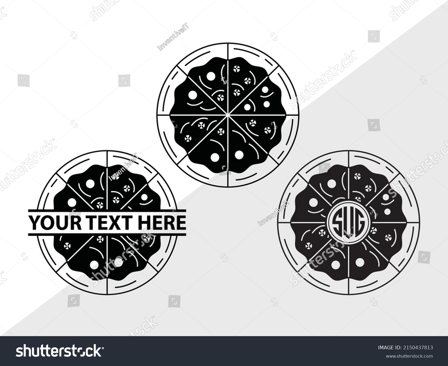 Pizza Monogram Printable Vector Illustration Stock Vector (Royalty Free ...