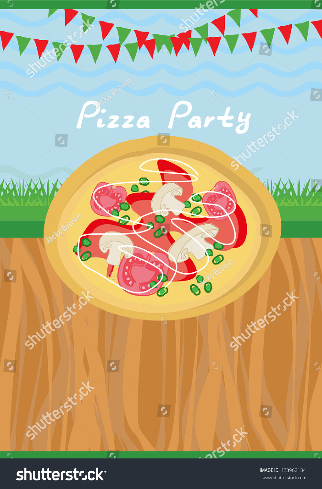 Pizza Party Poster Stock Vector (Royalty Free) 423962134 | Shutterstock