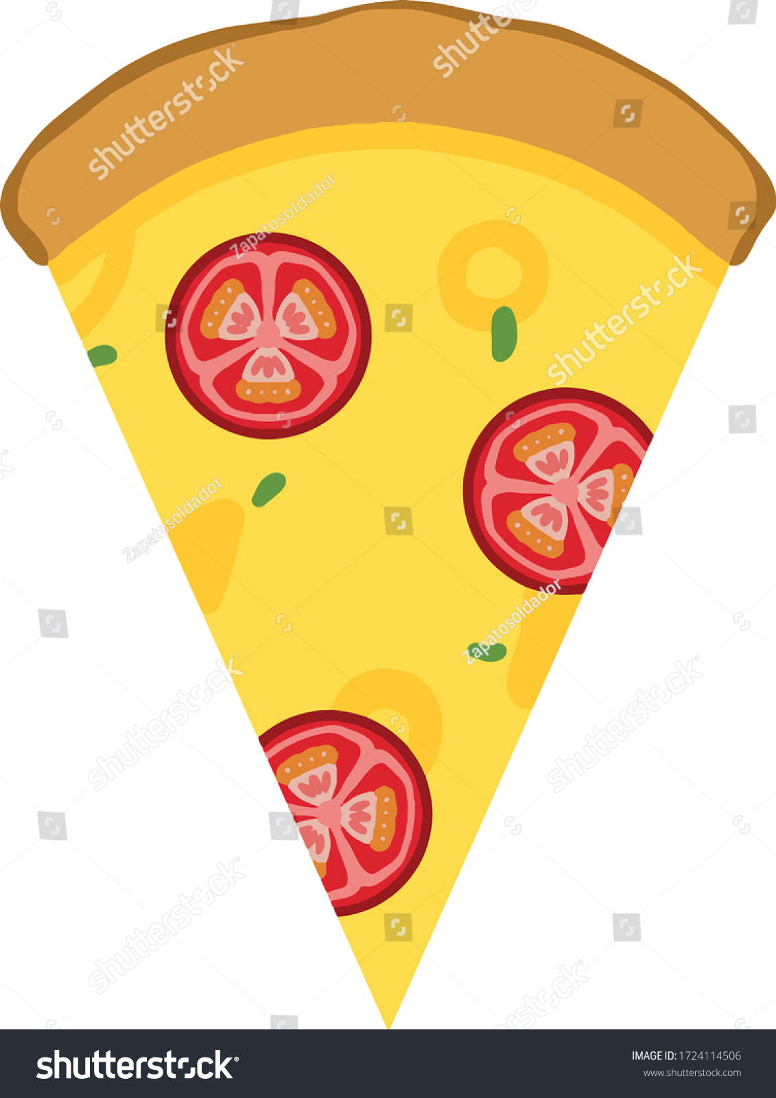 Pizza Slice Top Down View Vector Stock Vector (Royalty Free) 1724114506 ...