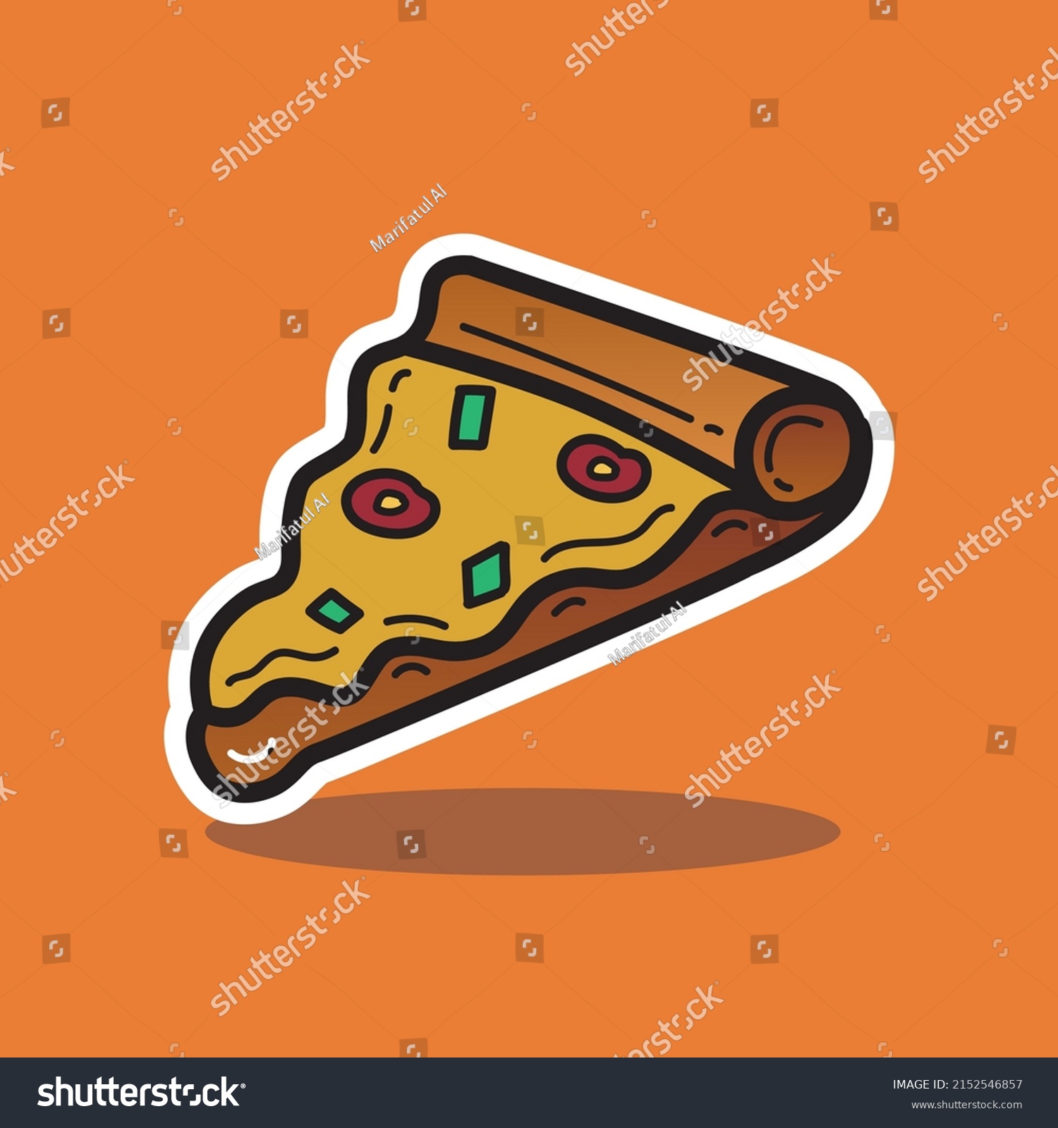 Pizza Slice Vector Cartoon Illustration Stock Vector (Royalty Free ...