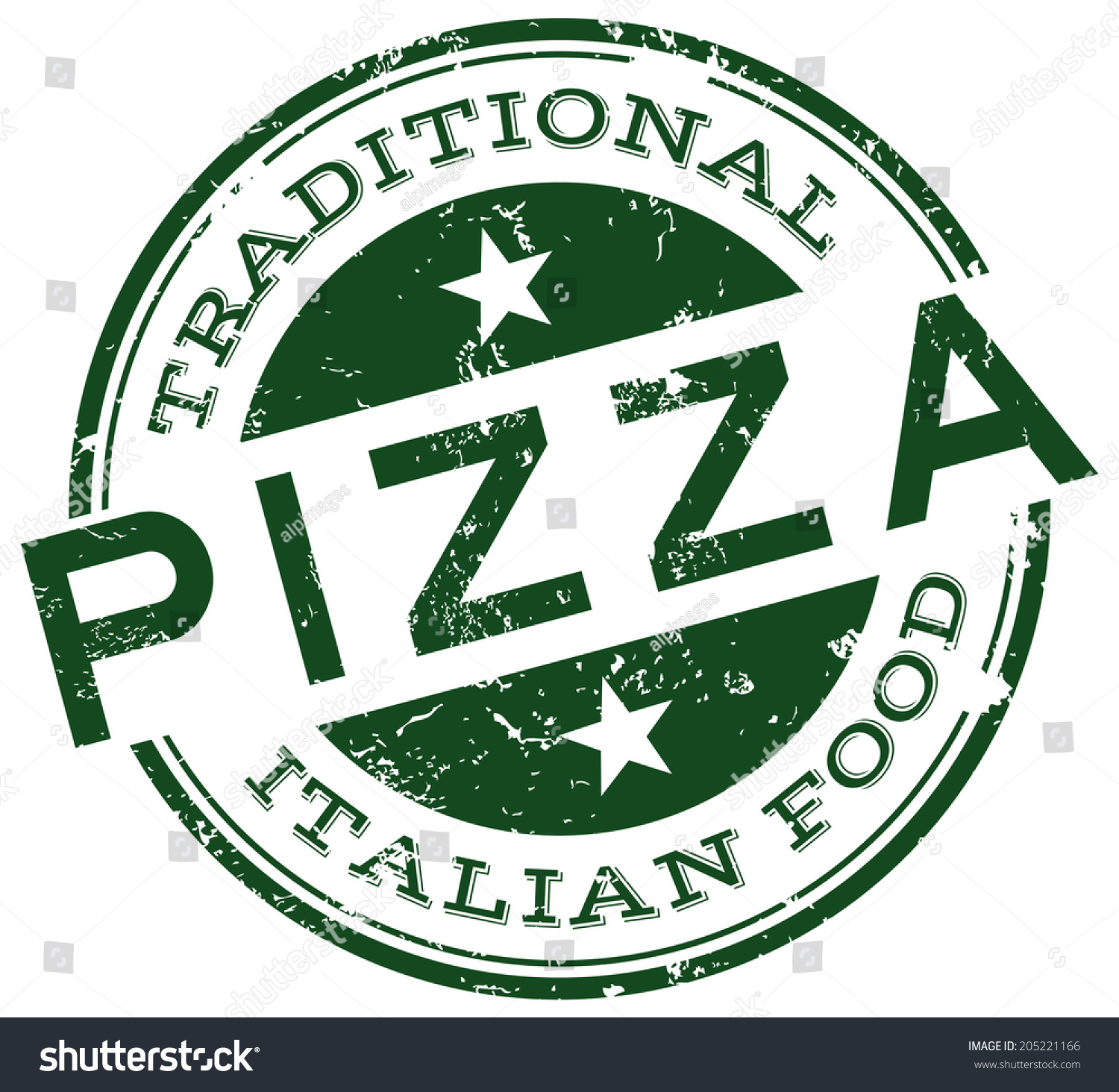 Pizza Stamp Stock Vector (Royalty Free) 205221166 | Shutterstock