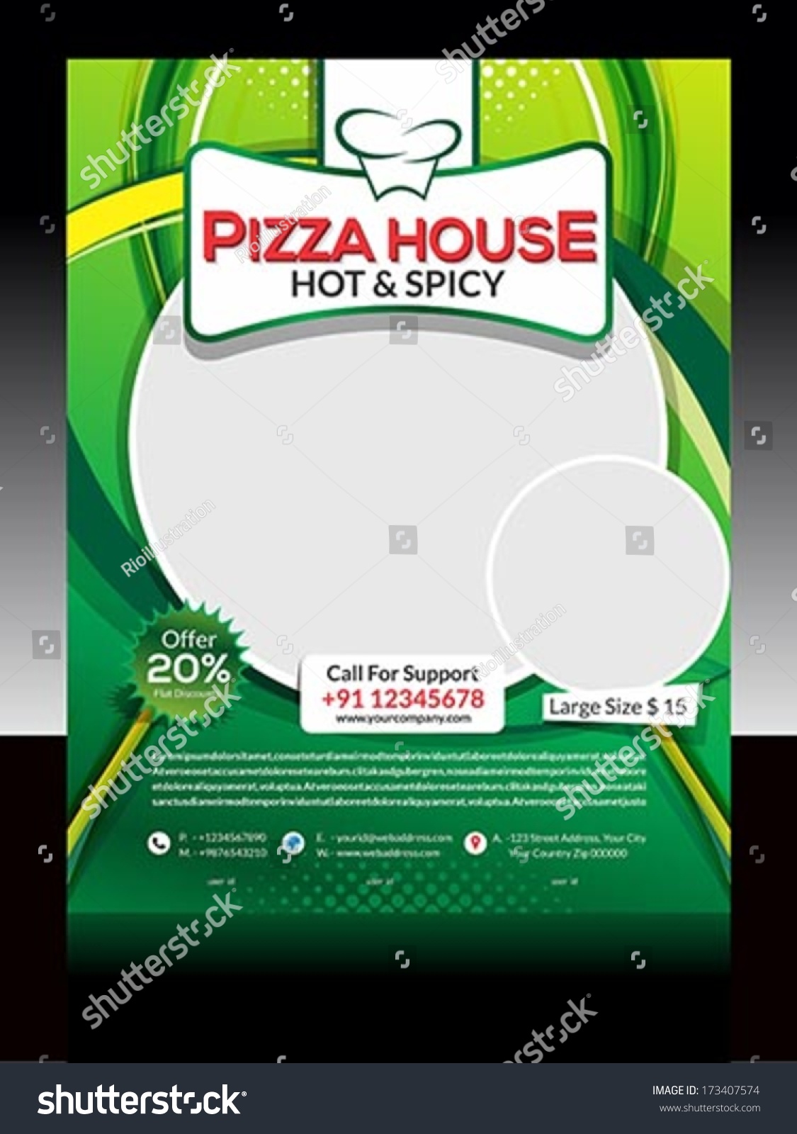 Pizza Store Flyer Design Vector Illustration: vetor stock (livre de ...