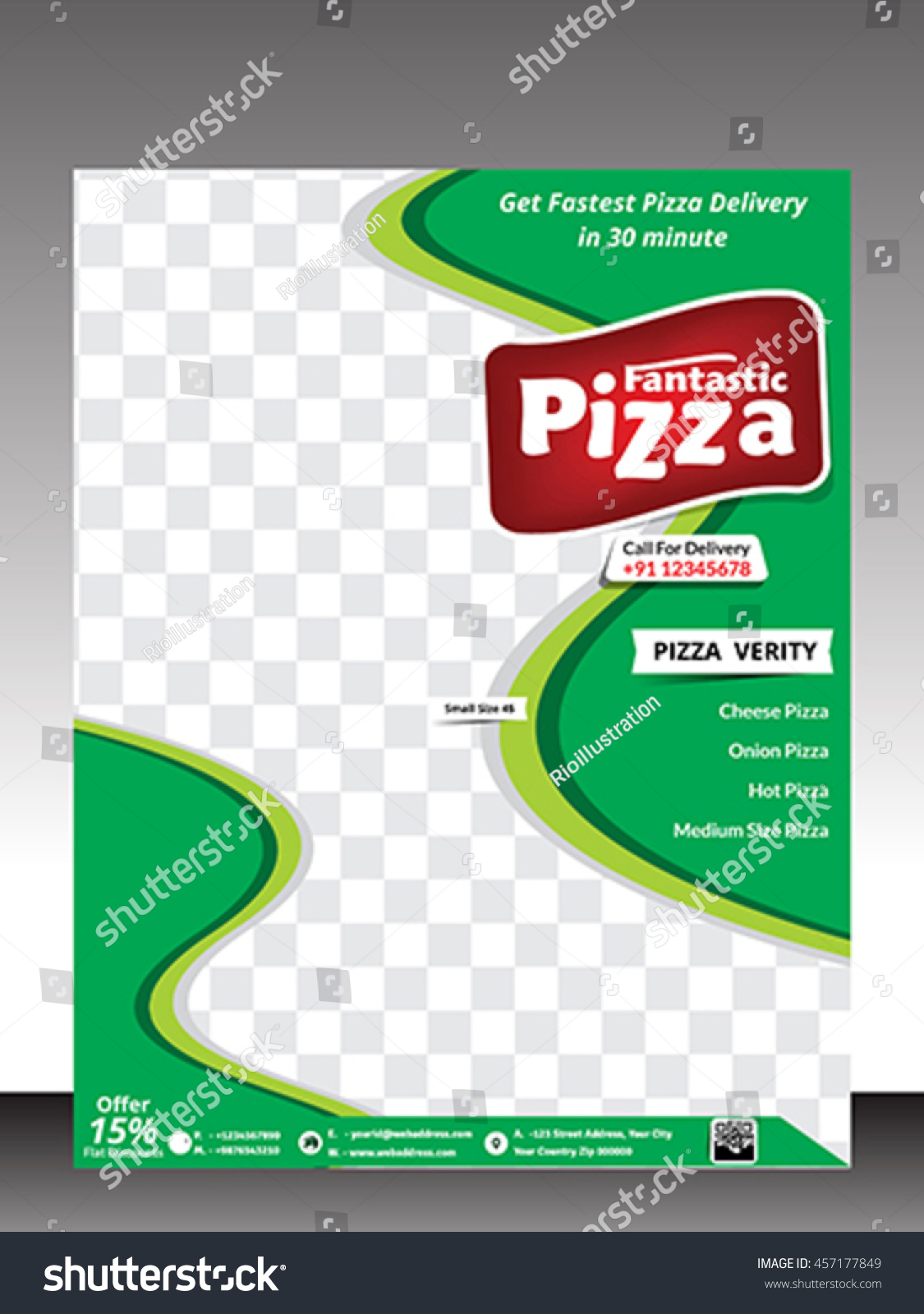 Pizza Store Flyer Template Design Vector: เวกเตอร์สต็อก (ปลอดค่า ...
