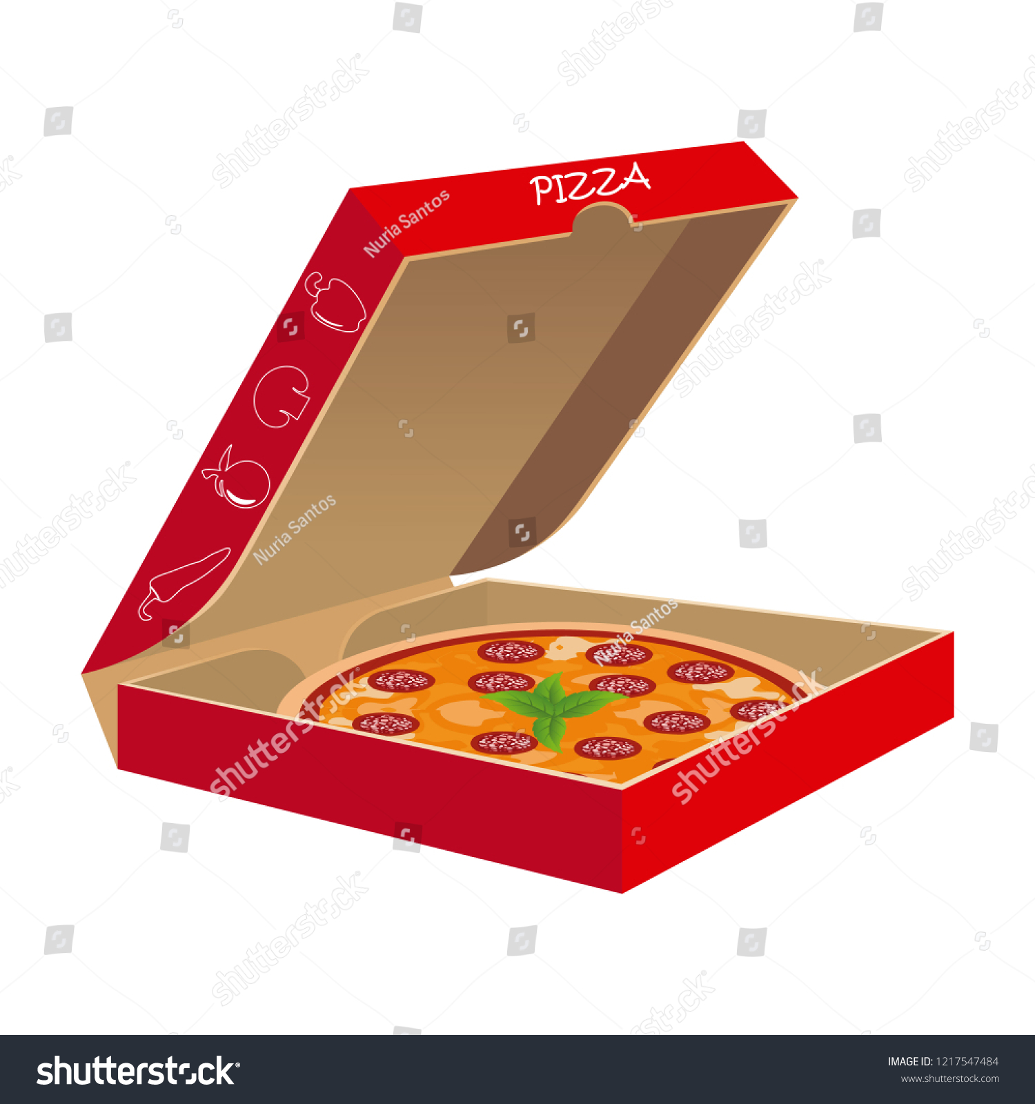 Pizza Box Vector Stock Vector (Royalty Free) 1217547484