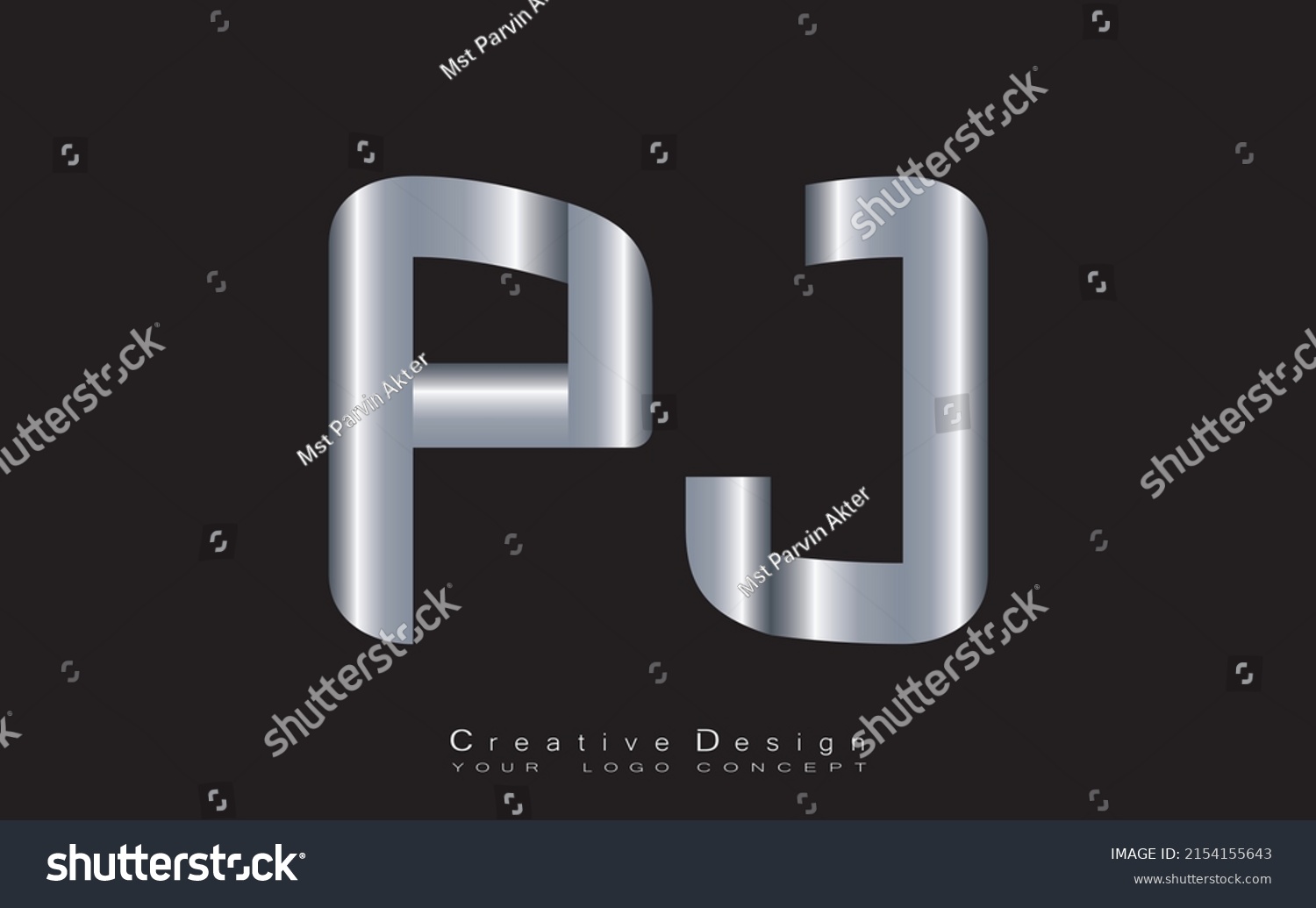 Pj Letter Logo Design Template Vector Stock Vector (Royalty Free ...