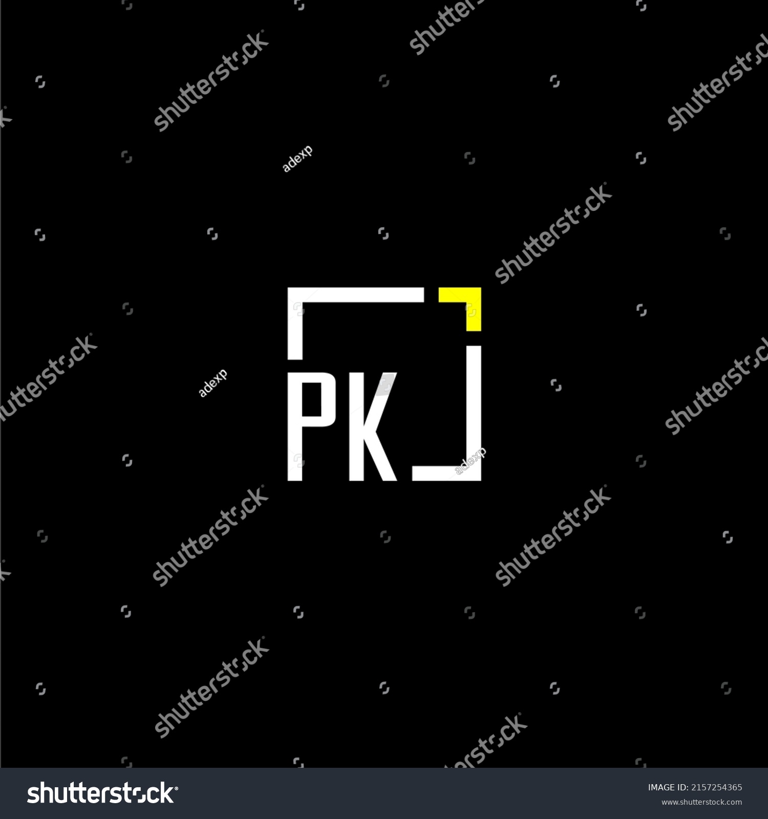 Pk Initial Monogram Logo Square Style Stock Vector (Royalty Free ...