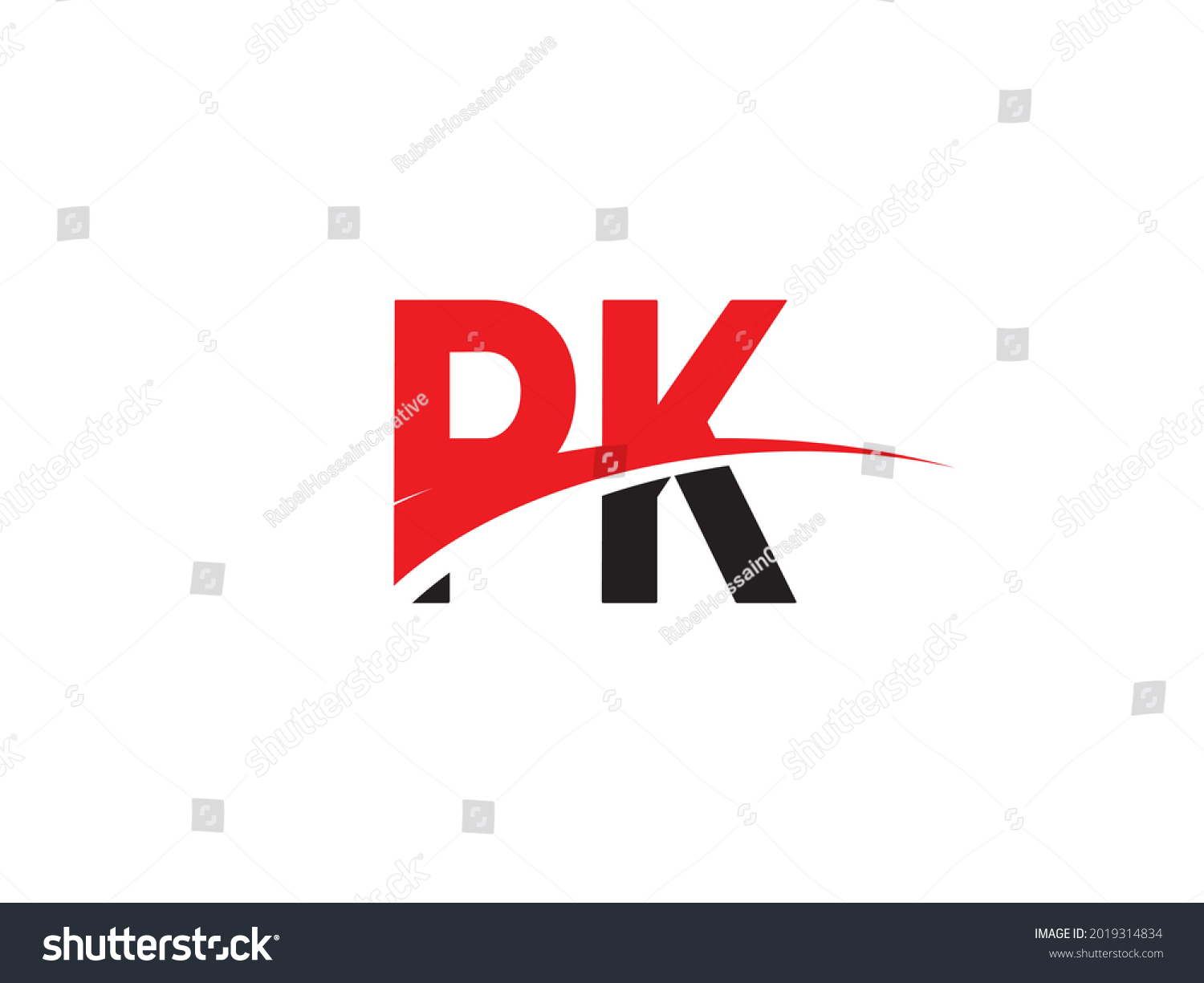 Pk Letter Initial Logo Design Template Stock Vector (Royalty Free ...