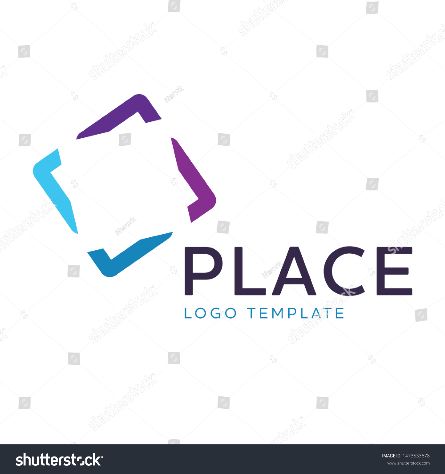 Place Logo Design Two Squares Shape Stock Vector (Royalty Free ...