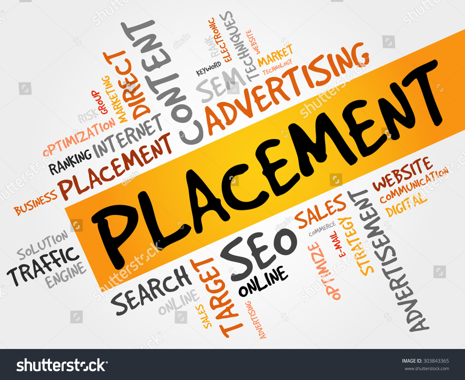 Placement Word Cloud Business Concept Stock Vector 303843365 - Shutterstock