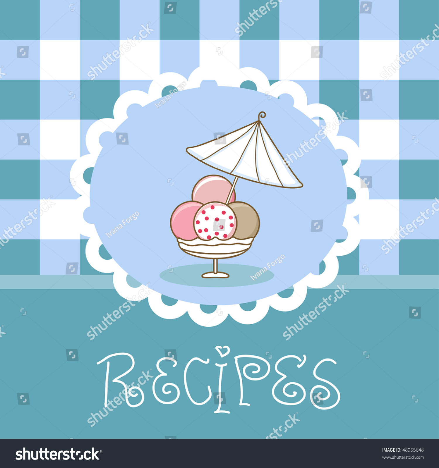 Plaid Recipe Template Stock Vector (Royalty Free) 48955648