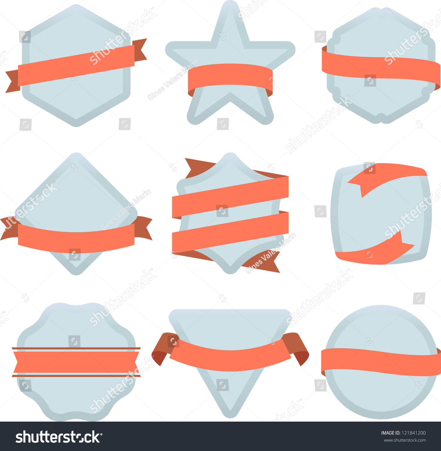 Plain Badges Stock Vector (Royalty Free) 121841200