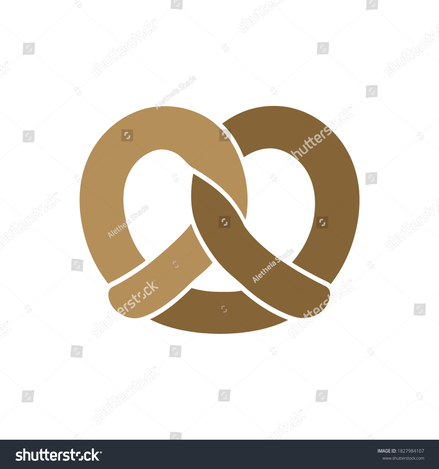 Plain Brown Pretzel Logo Simple Flat Stock Vector (Royalty Free ...