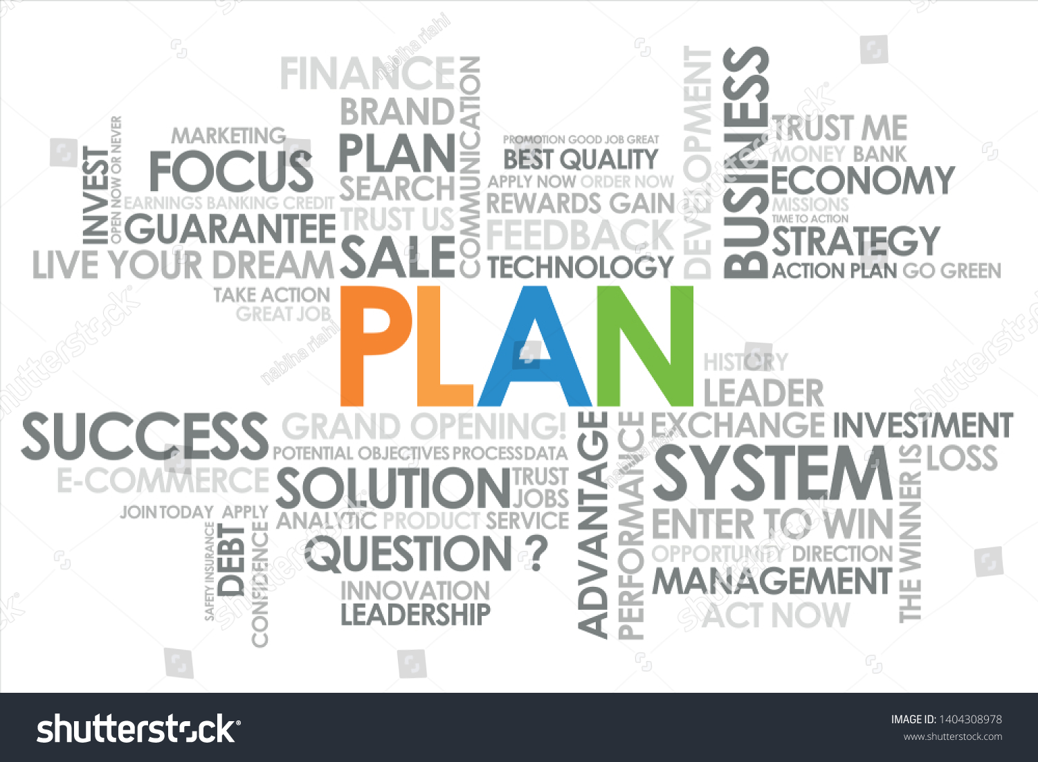 Plan Word Cloud White Background Stock Vector (Royalty Free) 1404308978 ...