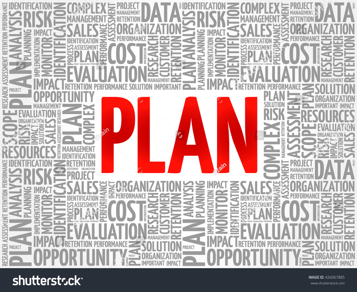 Plan Word Cloud Business Concept Stock Vector (Royalty Free) 426067885 ...