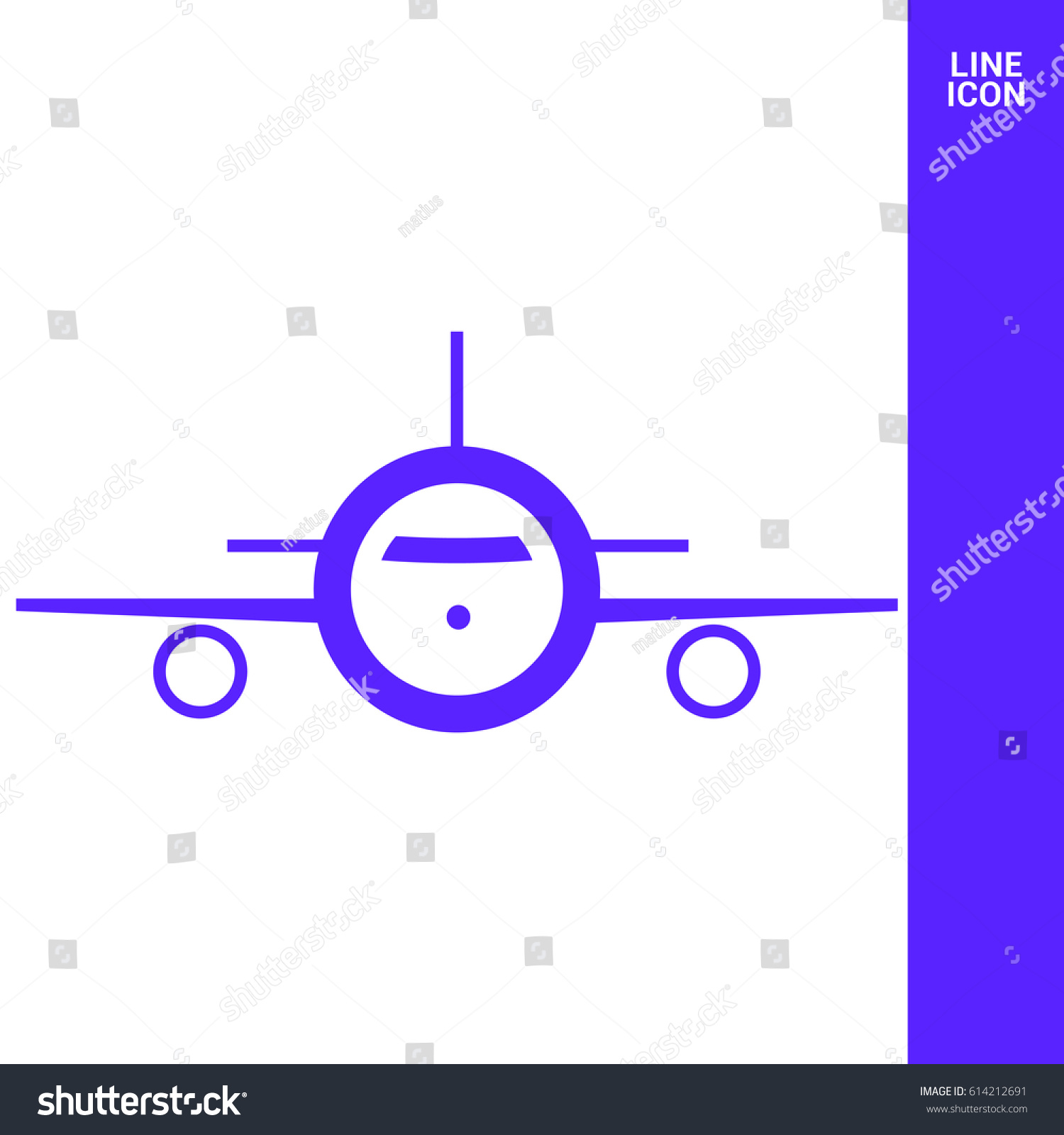 Plane Aircraft Line Vector Icon Stock Vector (Royalty Free) 614212691 ...