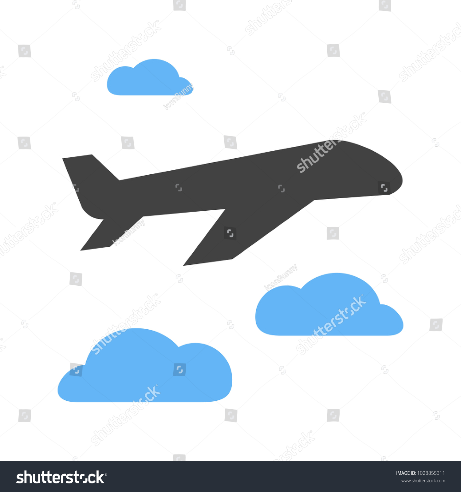 Plane Flying Icon Stock Vector (Royalty Free) 1028855311 | Shutterstock