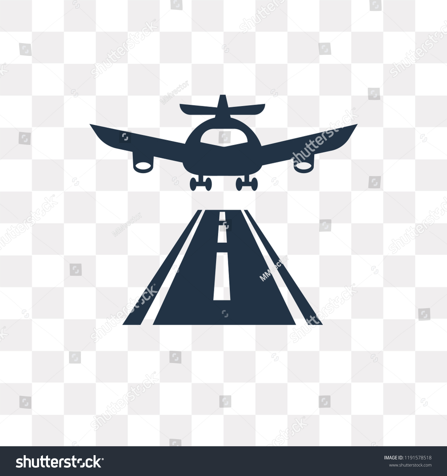 Plane Front View Vector Icon Isolated Stock Vector (Royalty Free ...