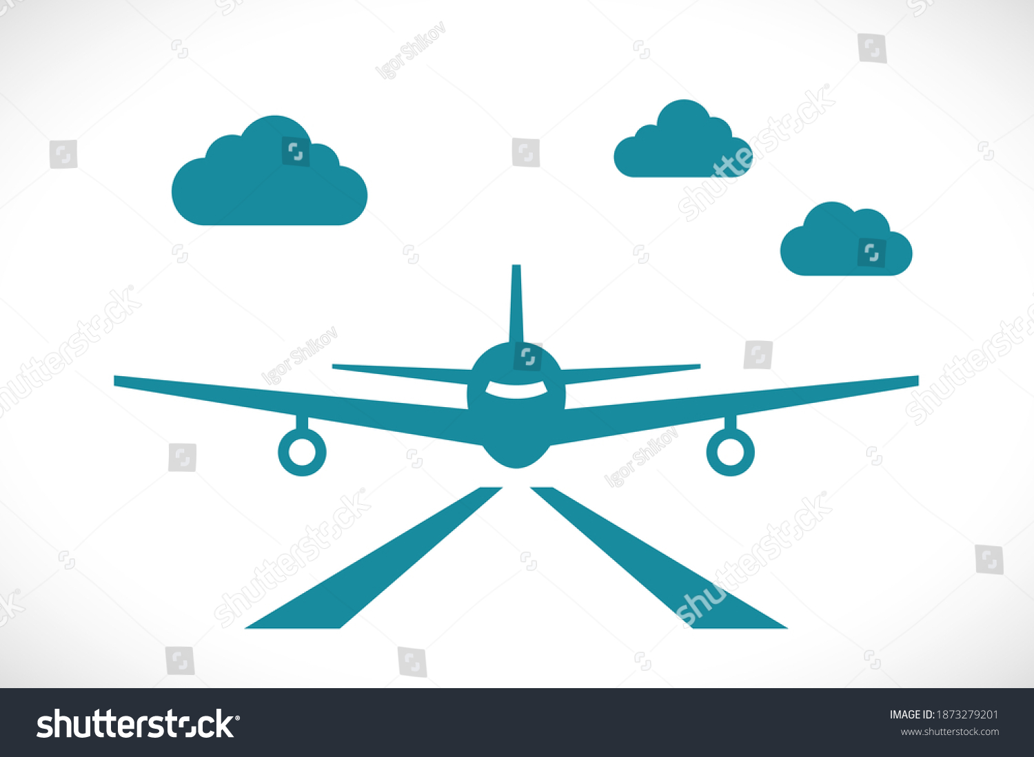 Plane Front View Clouds Icon Stock Vector (Royalty Free) 1873279201 ...