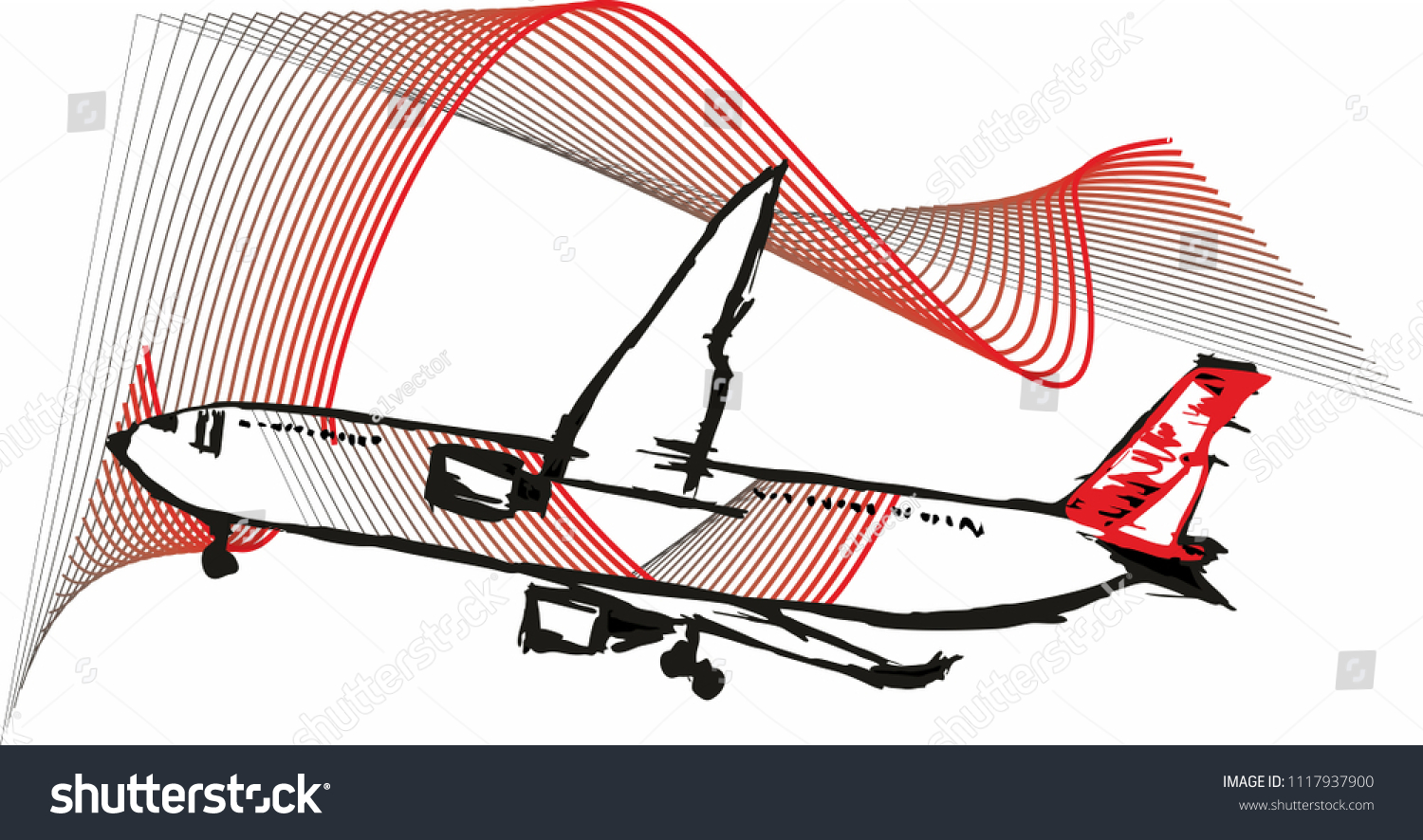 Plane Graphic Design Vector Art Stock Vector (Royalty Free) 1117937900