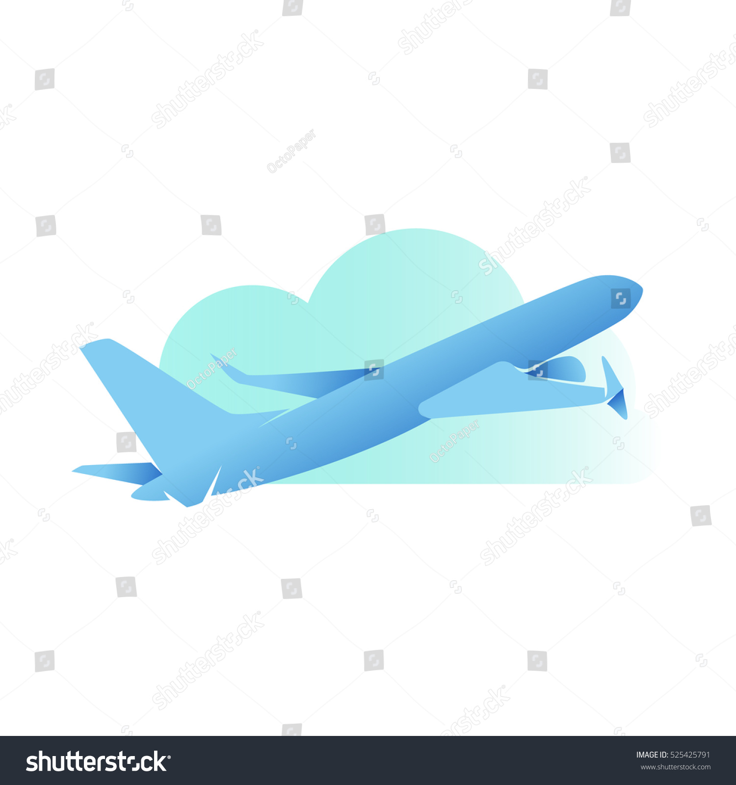Plane Icon Logo Sky Airplane Cloud Stock Vector 525425791 - Shutterstock