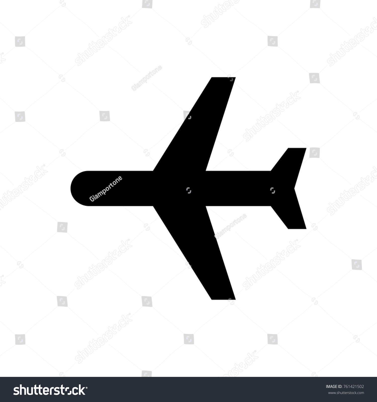 Plane Icon Vector Flight Symbol Solid Stock Vector (Royalty Free) 761421502