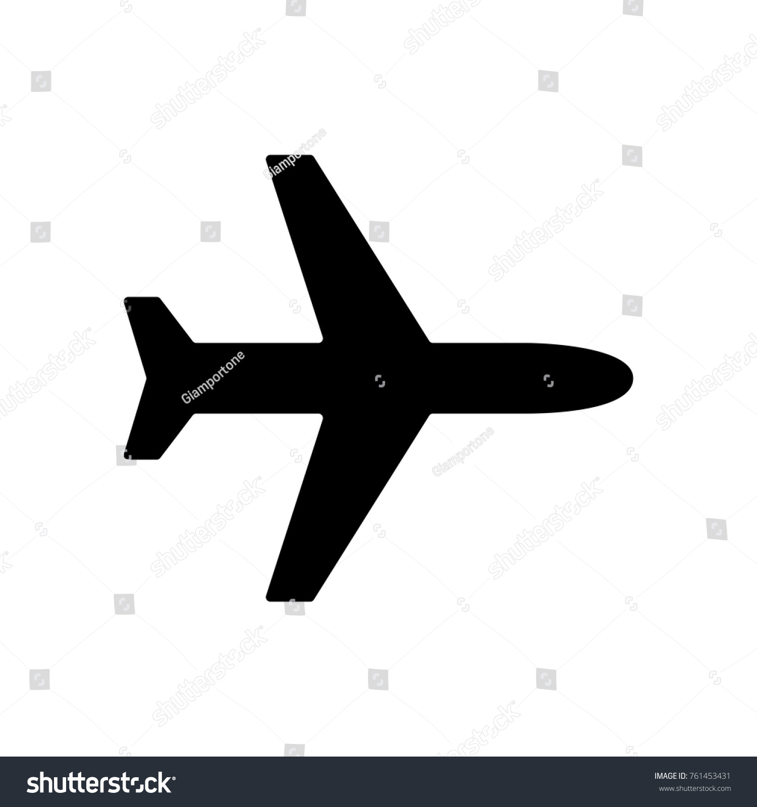 Plane Icon Vector Flight Symbol Solid Stock Vector (Royalty Free) 761453431