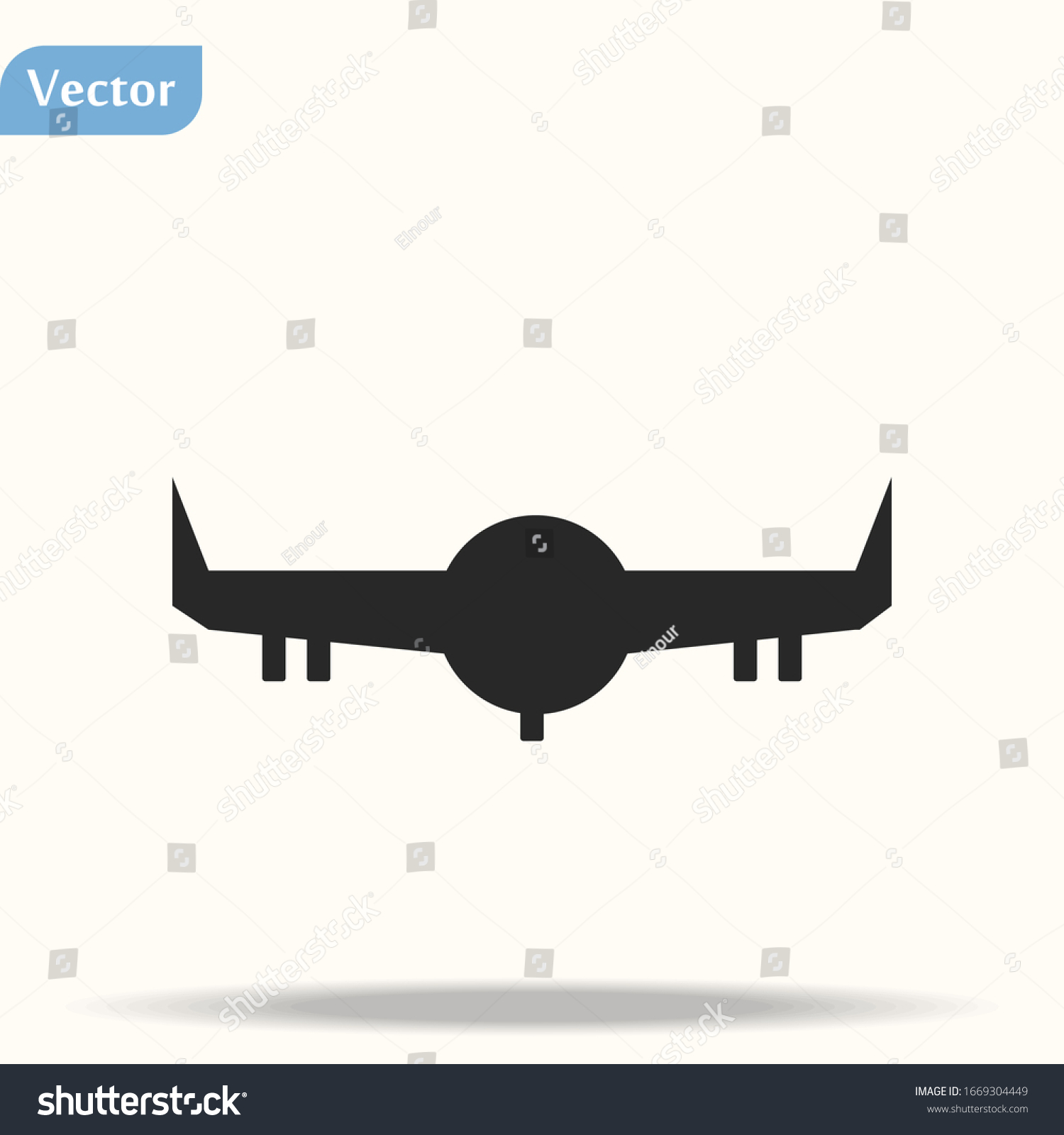 Plane Icon Vector Solid Illustration Pictogram Stock Vector (Royalty ...