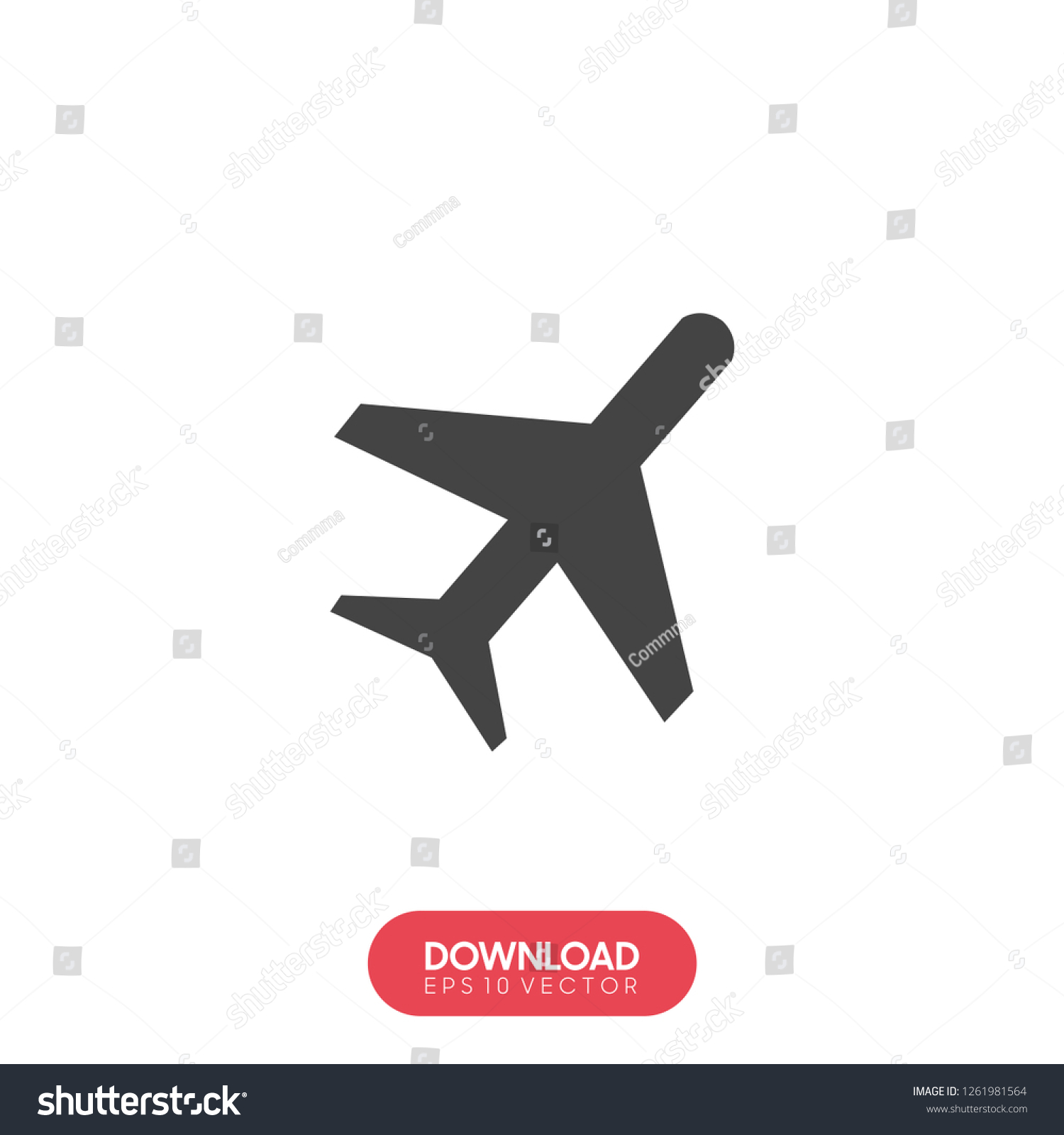 Plane Icon Vector Solid Illustration Pictogram Stock Vector (Royalty ...