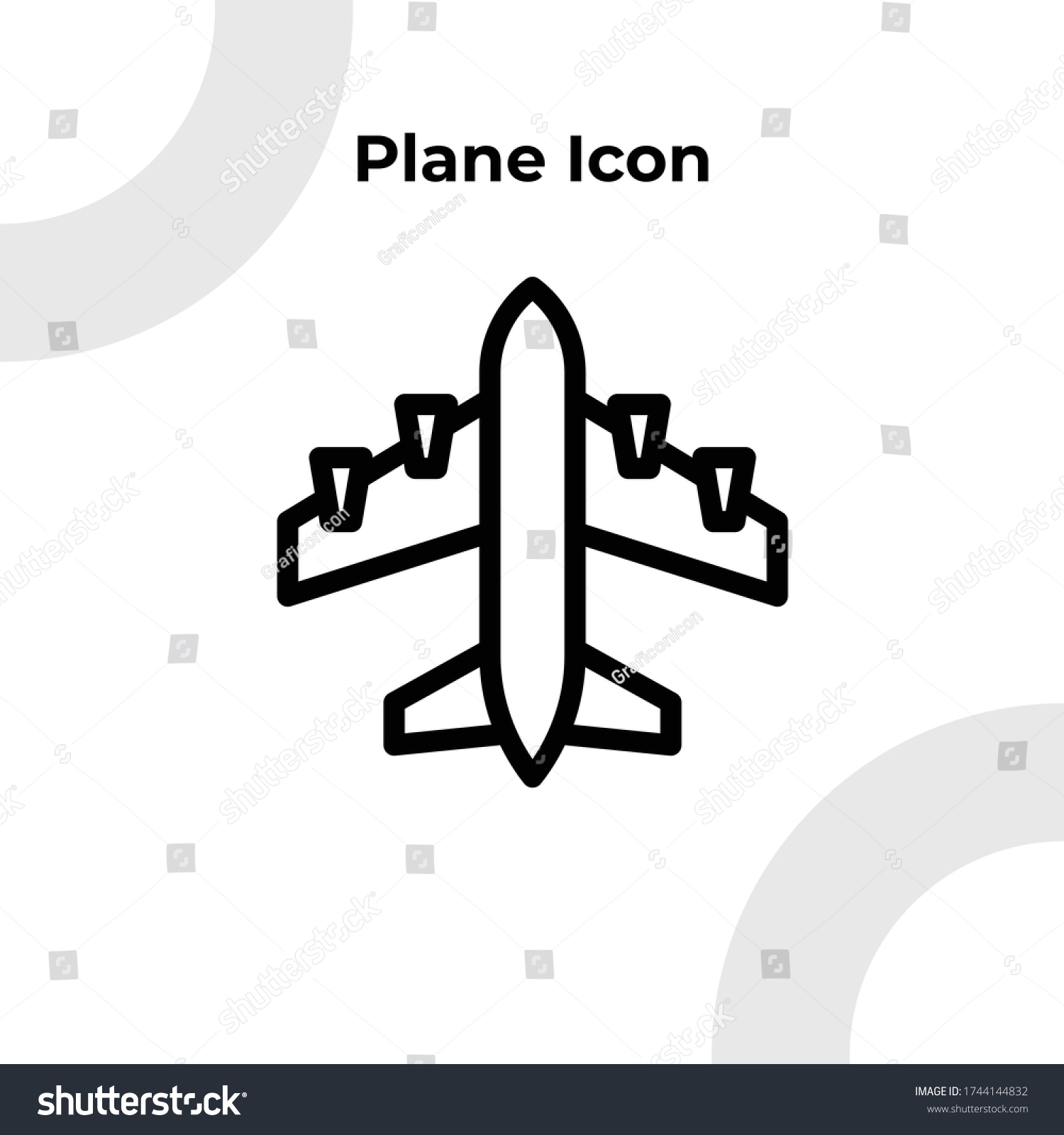 Plane Icon Outline Style Vector Editable Stock Vector (Royalty Free ...