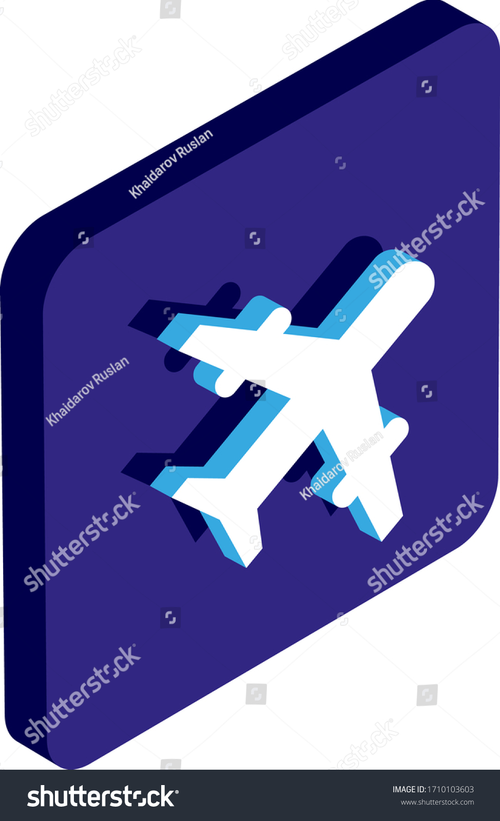 Plane Isometric 3d Vector Icon Stock Vector (Royalty Free) 1710103603