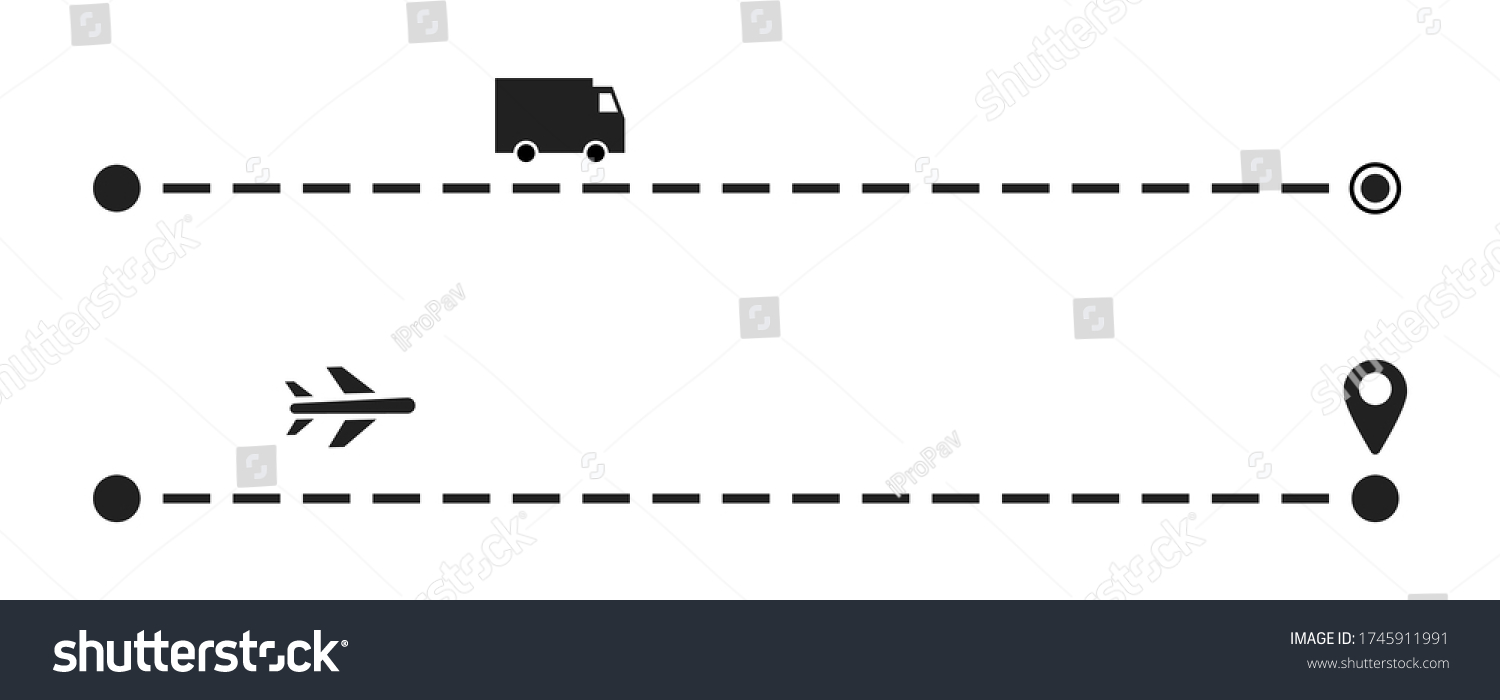 Plane Line Path White Background Vector Stock Vector (Royalty Free ...