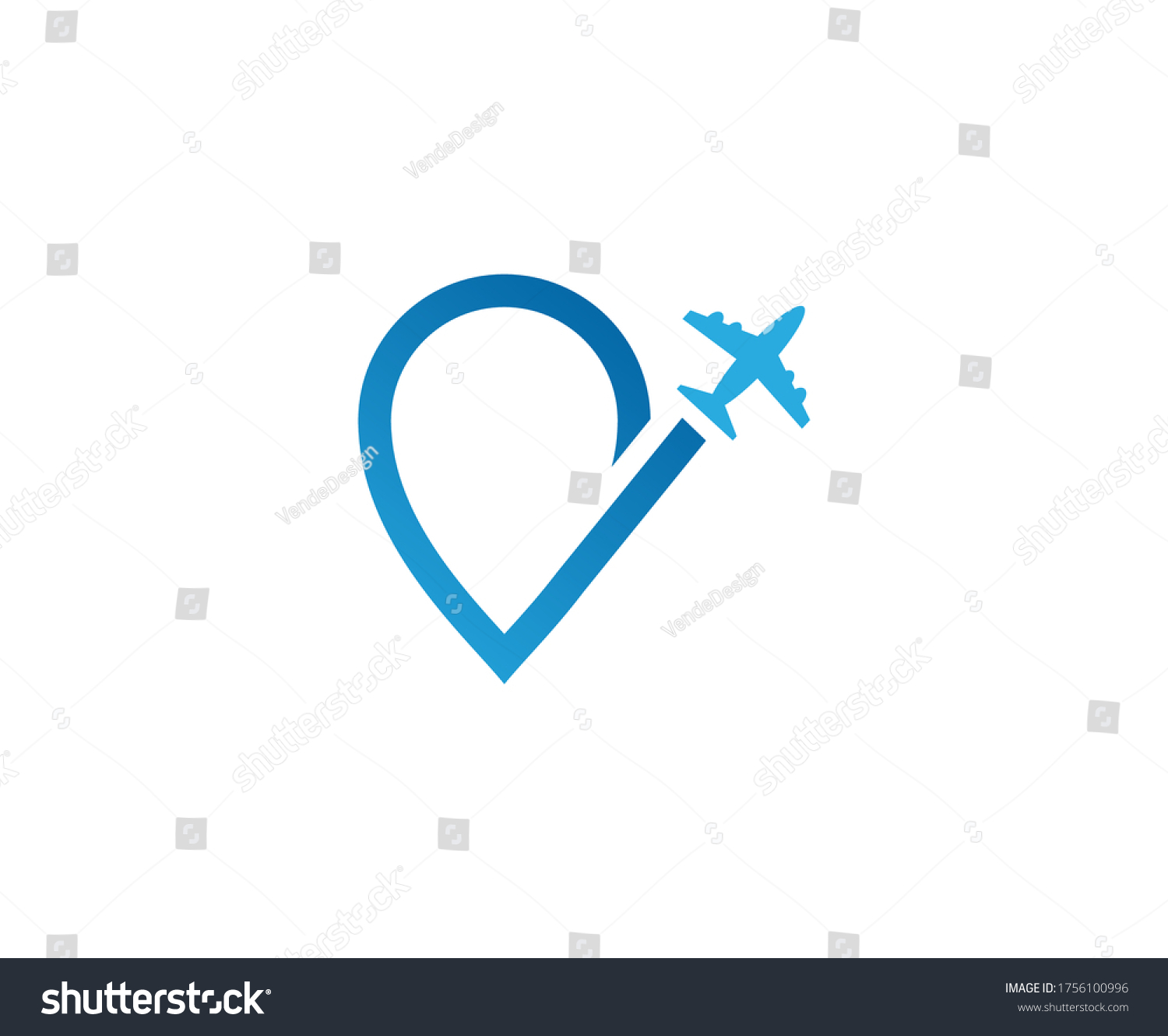 Plane Logo Flight Travel Map Icon Stock Vector (Royalty Free ...