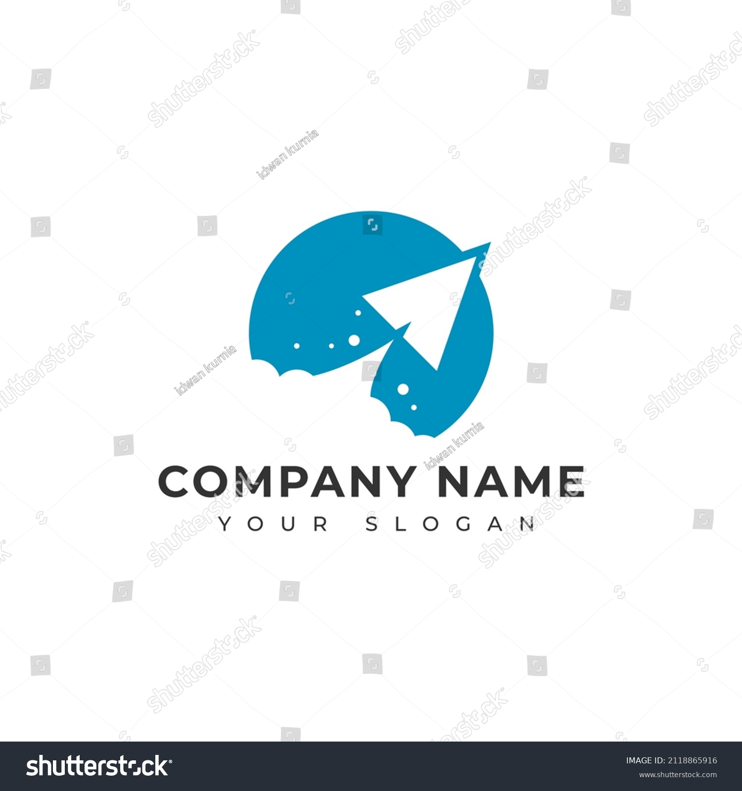 Plane Papercraft Rocket Logo Vector Design Stock Vector (Royalty Free ...