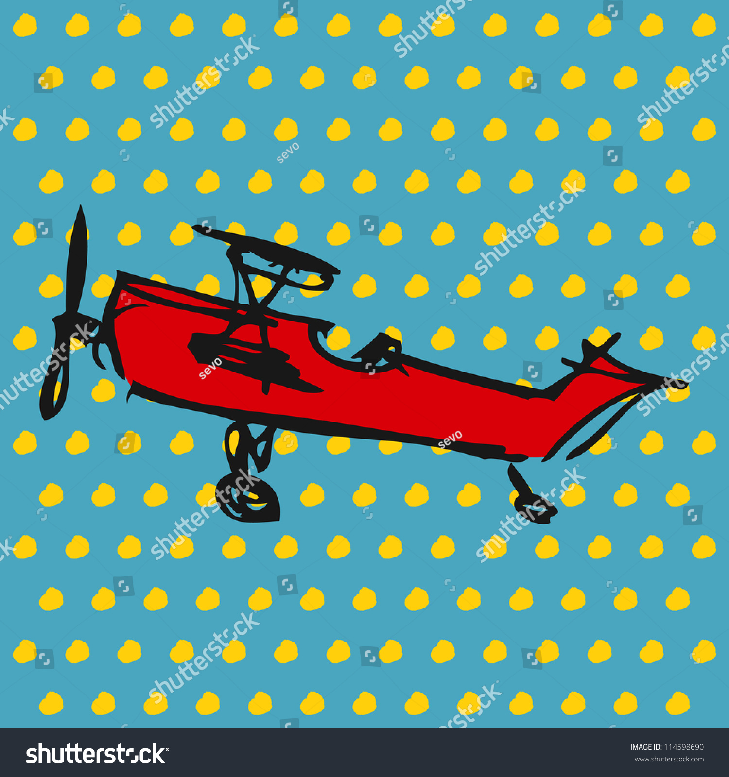 Plane Pop Art Style Doodle Vector Stock Vector (Royalty Free) 114598690