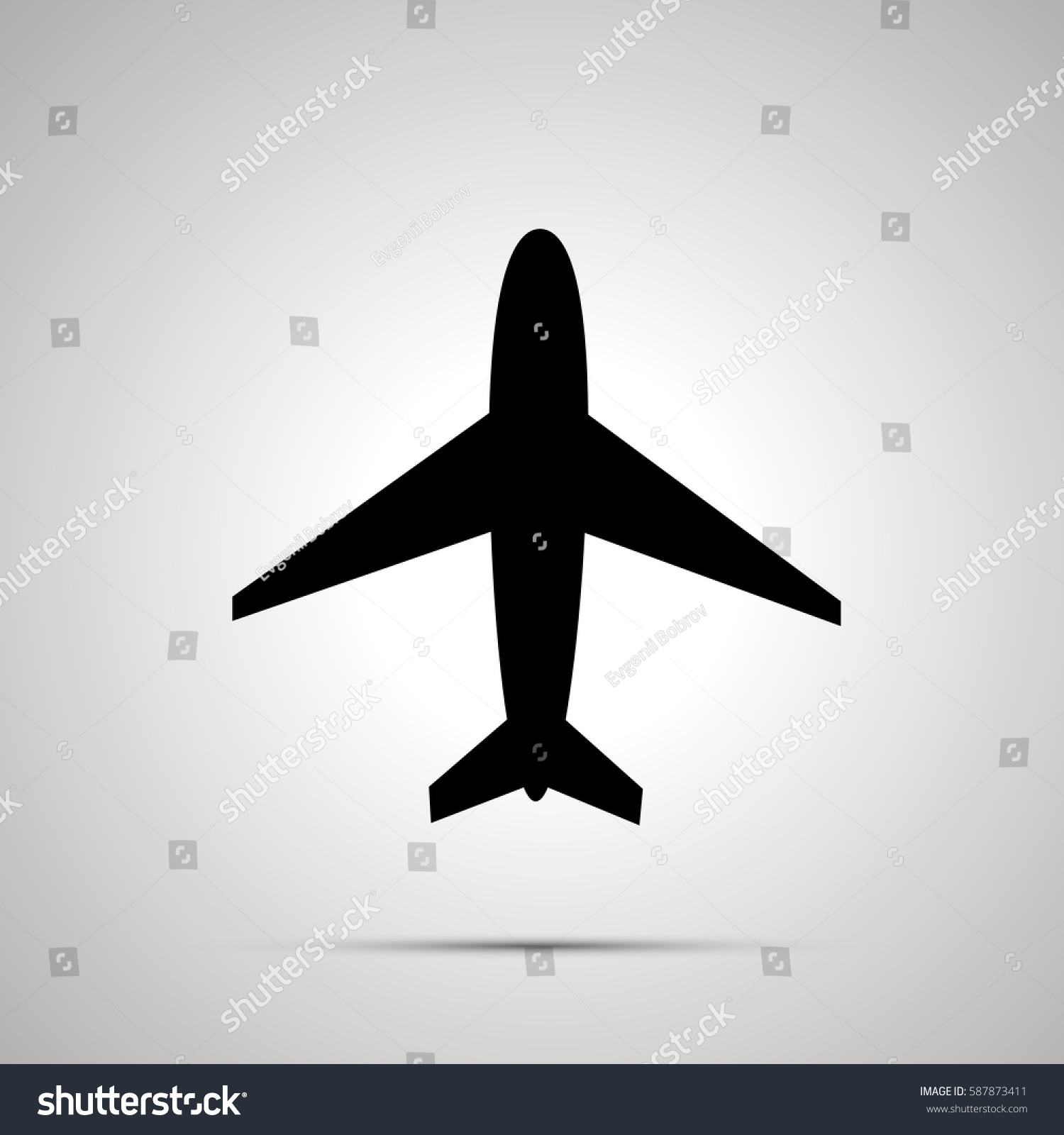 Plane Simple Modern Black Icon Shadow Stock Vector (Royalty Free) 587873411