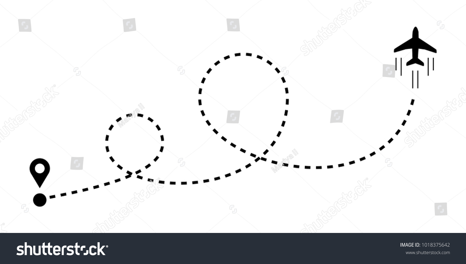 Plane Track Vector Illustration Stock Vector (Royalty Free) 1018375642