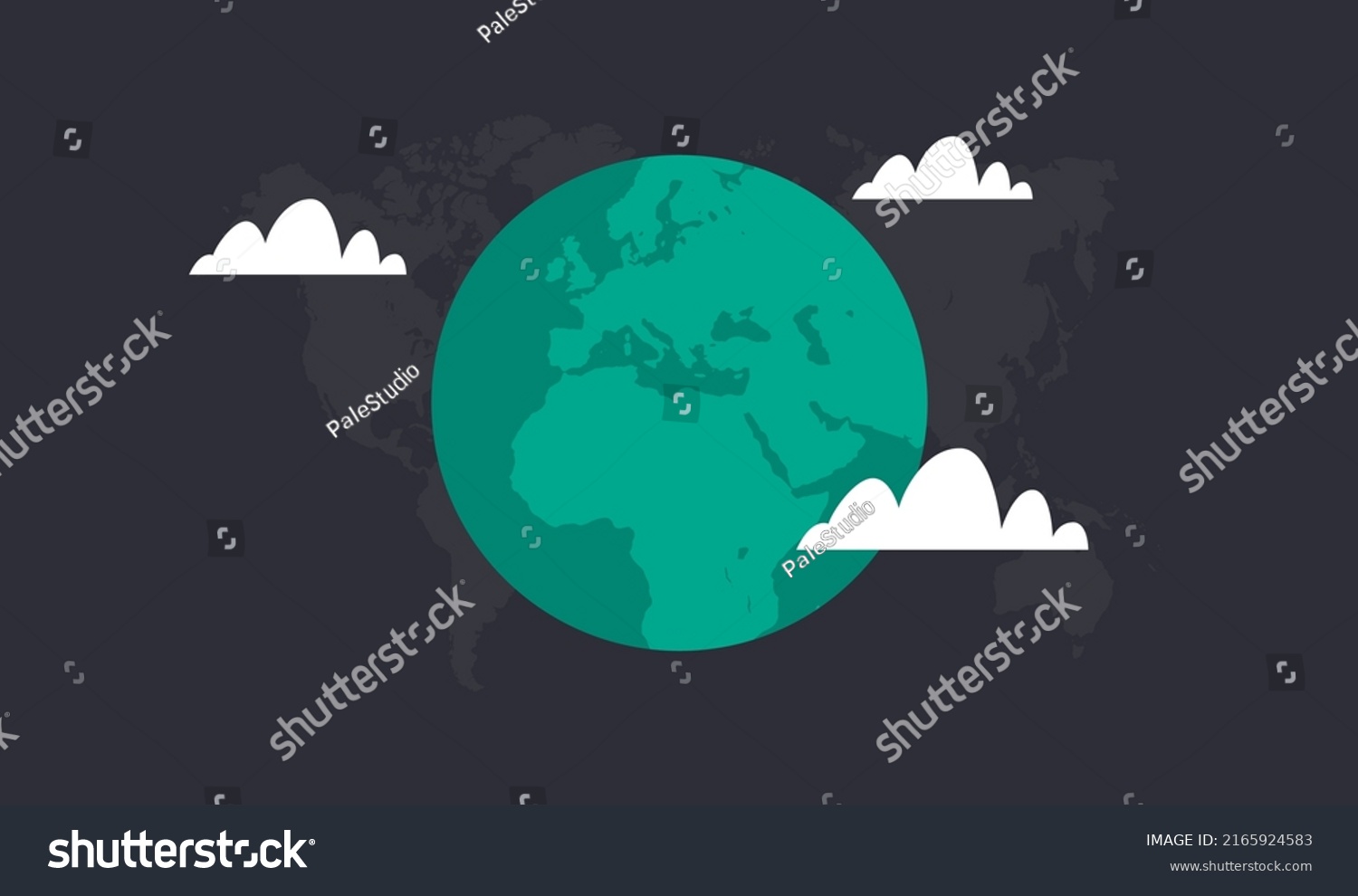 Planet Earth World Map Flat Vector Stock Vector (Royalty Free ...