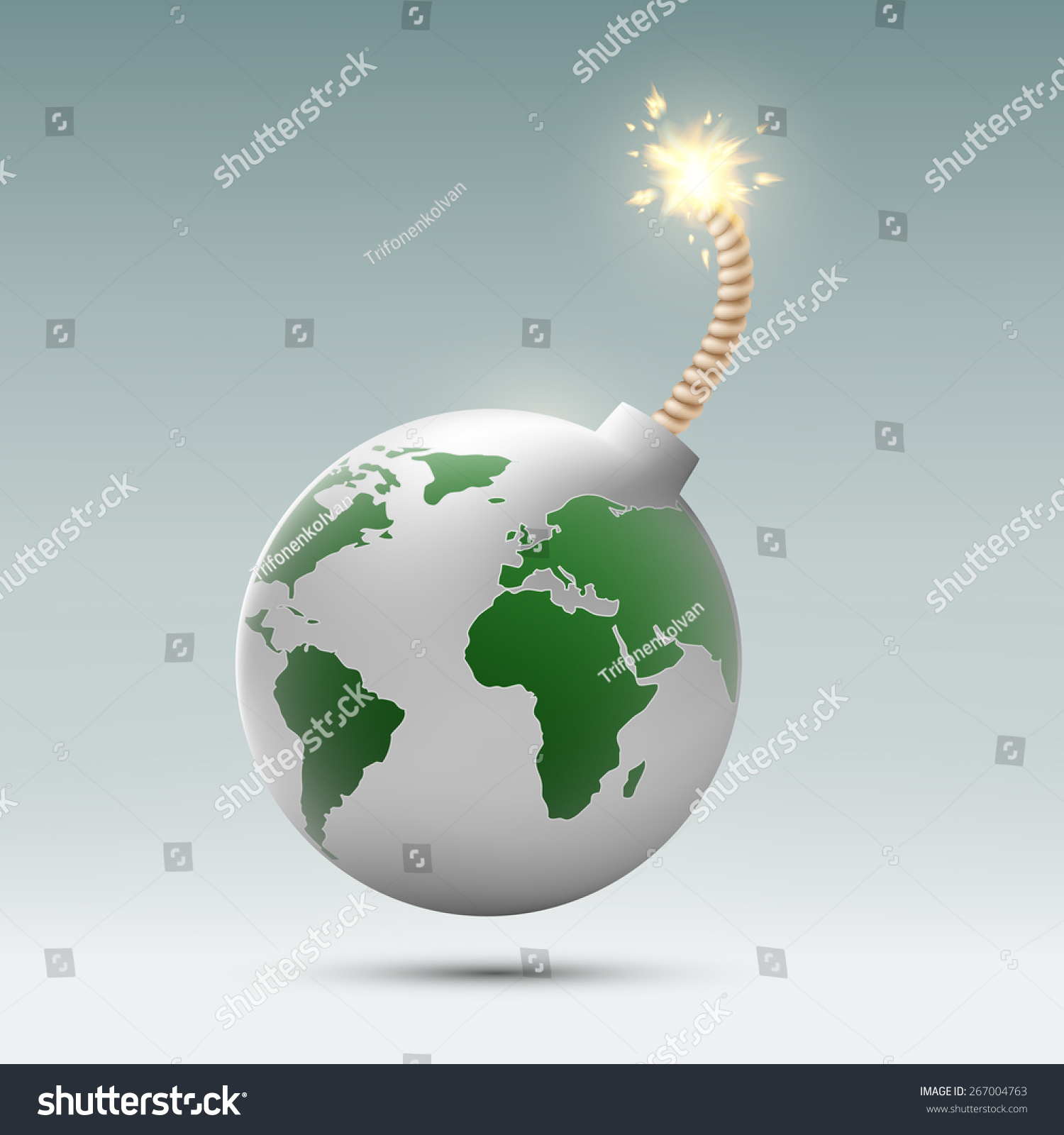 Planet Earth Bomb Vector Image Stock Vector (Royalty Free) 267004763