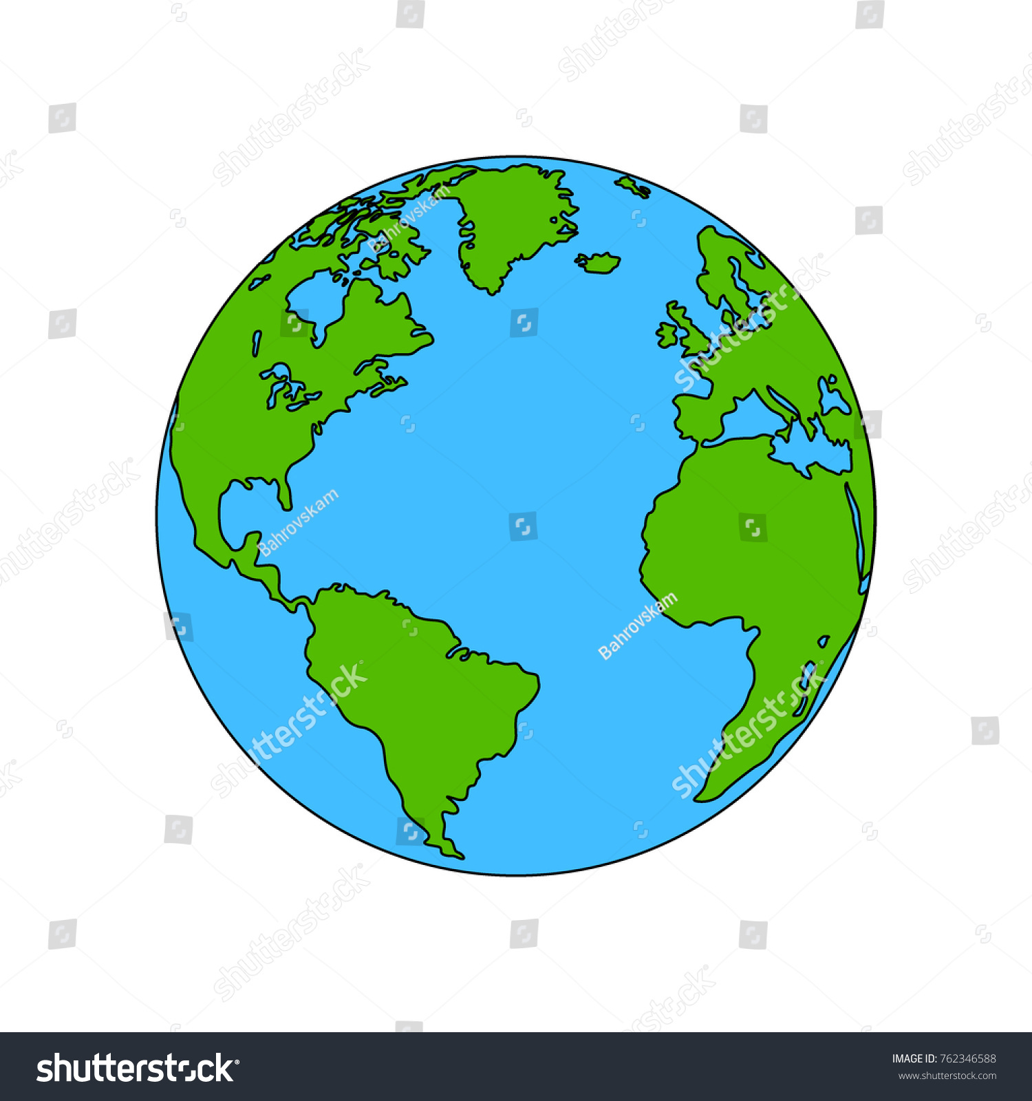 Planet Earth Colored Coloring Vector Stock Vector (Royalty Free ...