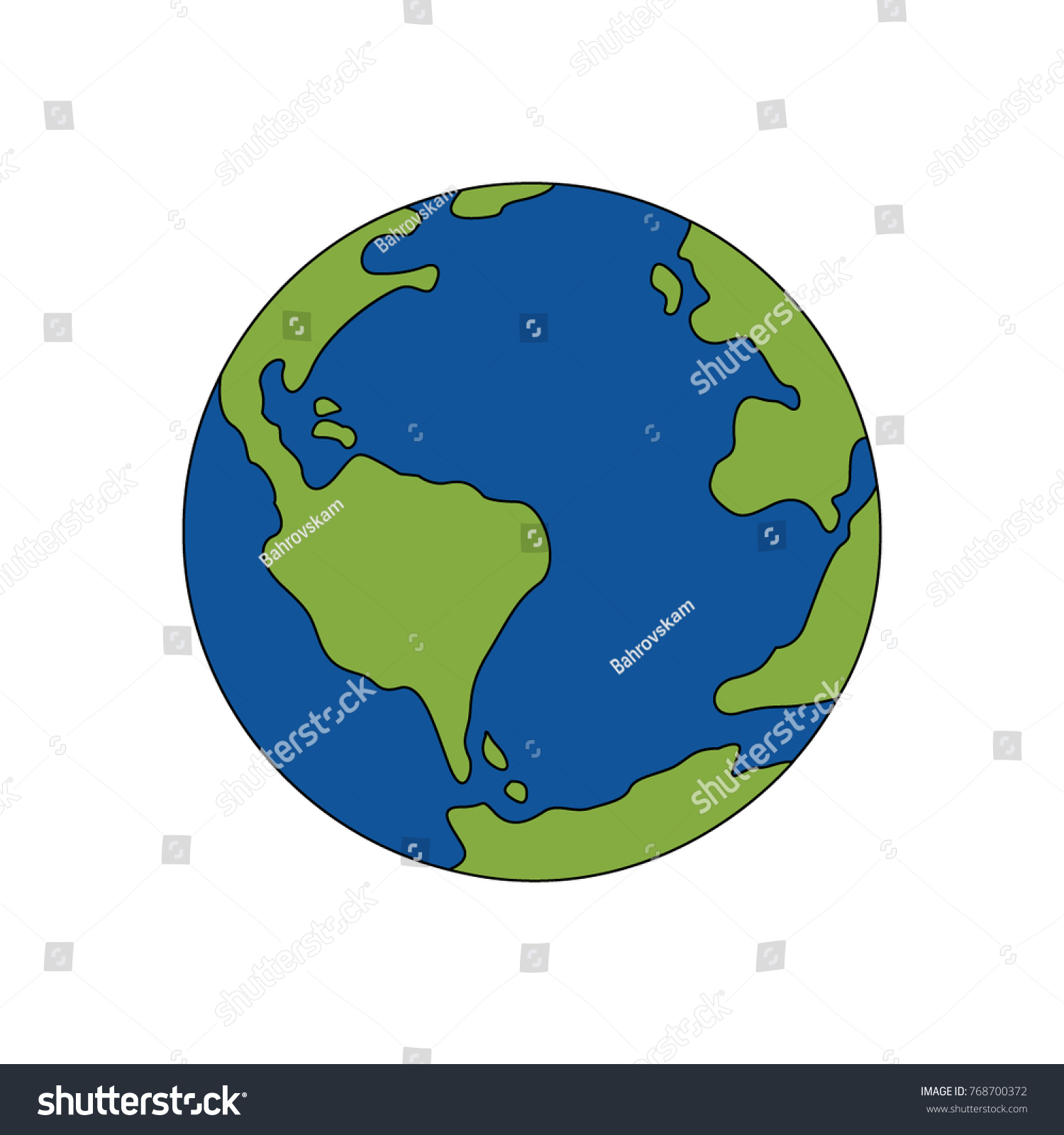Planet Earth Colored Coloring Vector: vector de stock (libre de ...