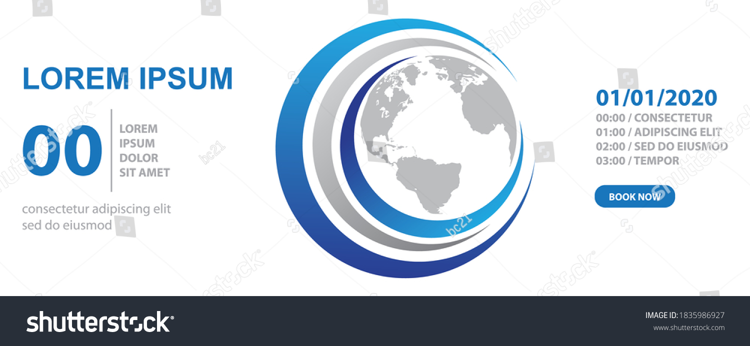 Planet Earth Vector Web Banner Template Stock Vector (Royalty Free ...