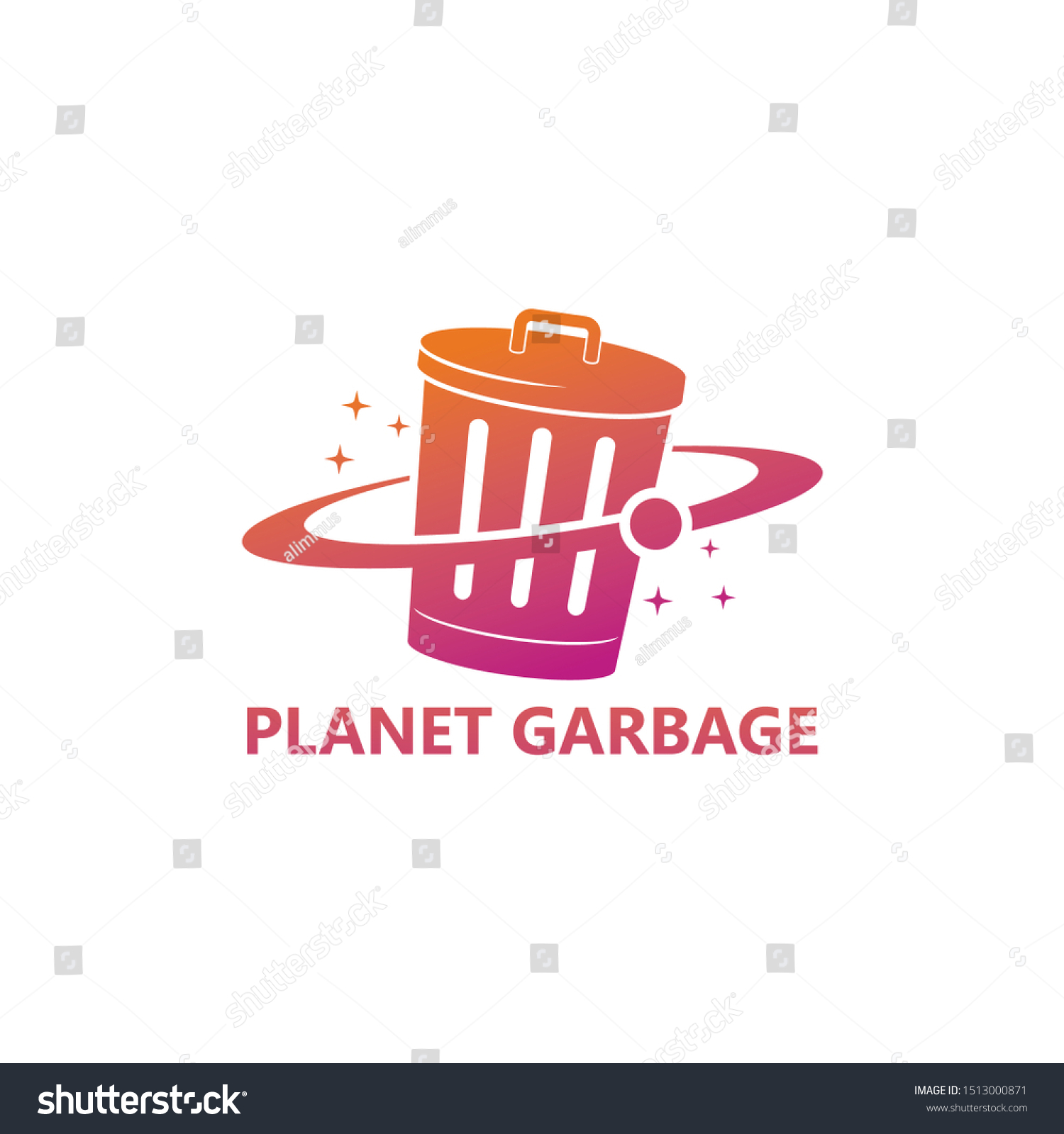 Planet Garbage Logo Template Design Stock Vector (Royalty Free ...