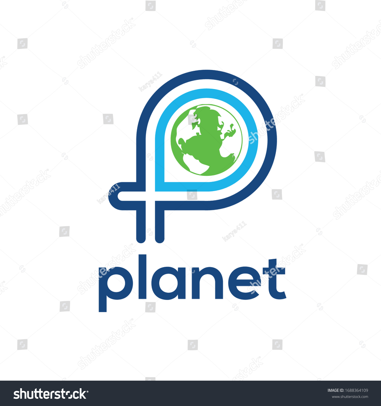 Planet Letter P Logo Design Vector Stock Vector (Royalty Free) 1688364109