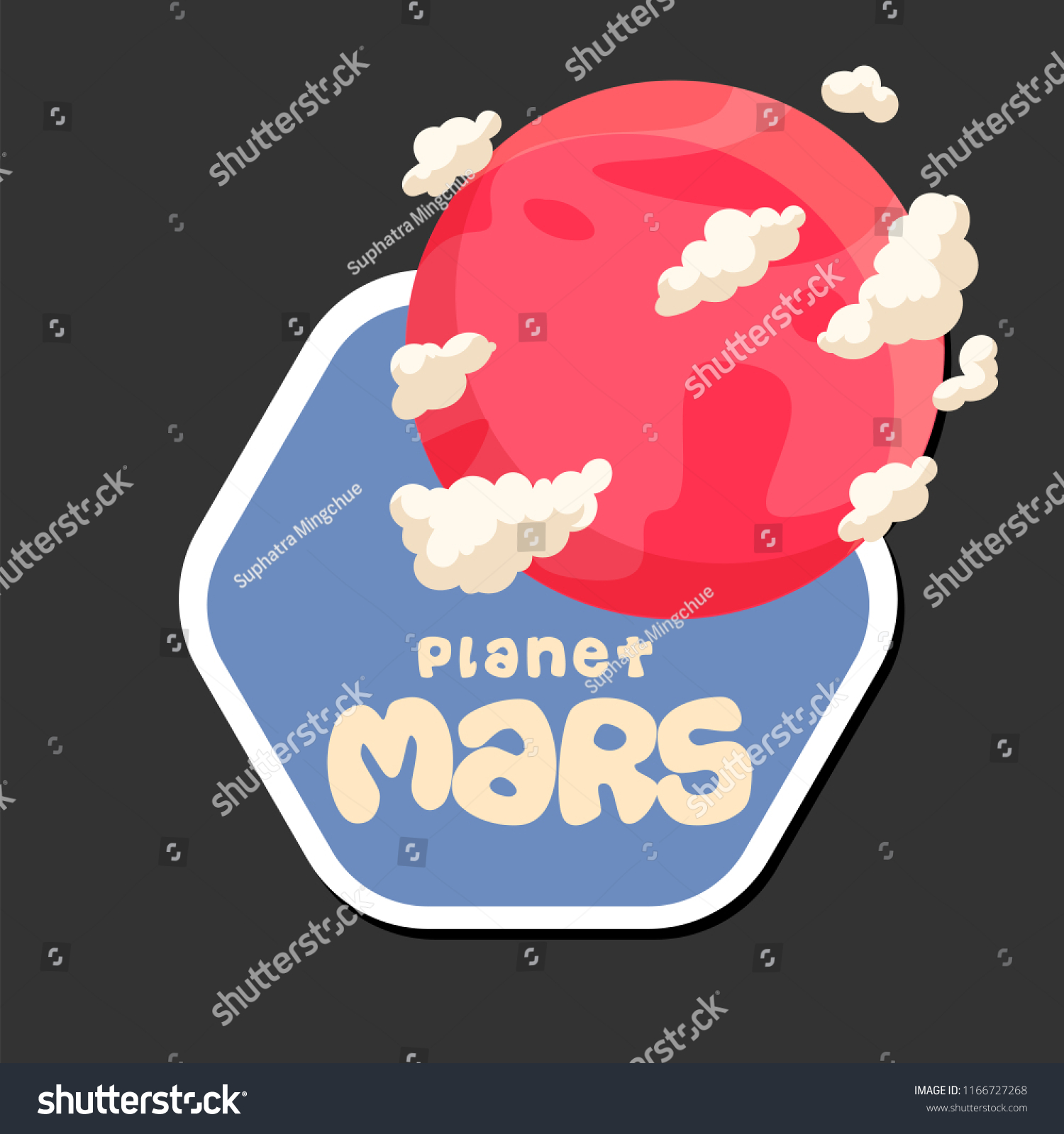 Planet Mars Design Hexagon Frame Background Stock Vector (Royalty Free ...