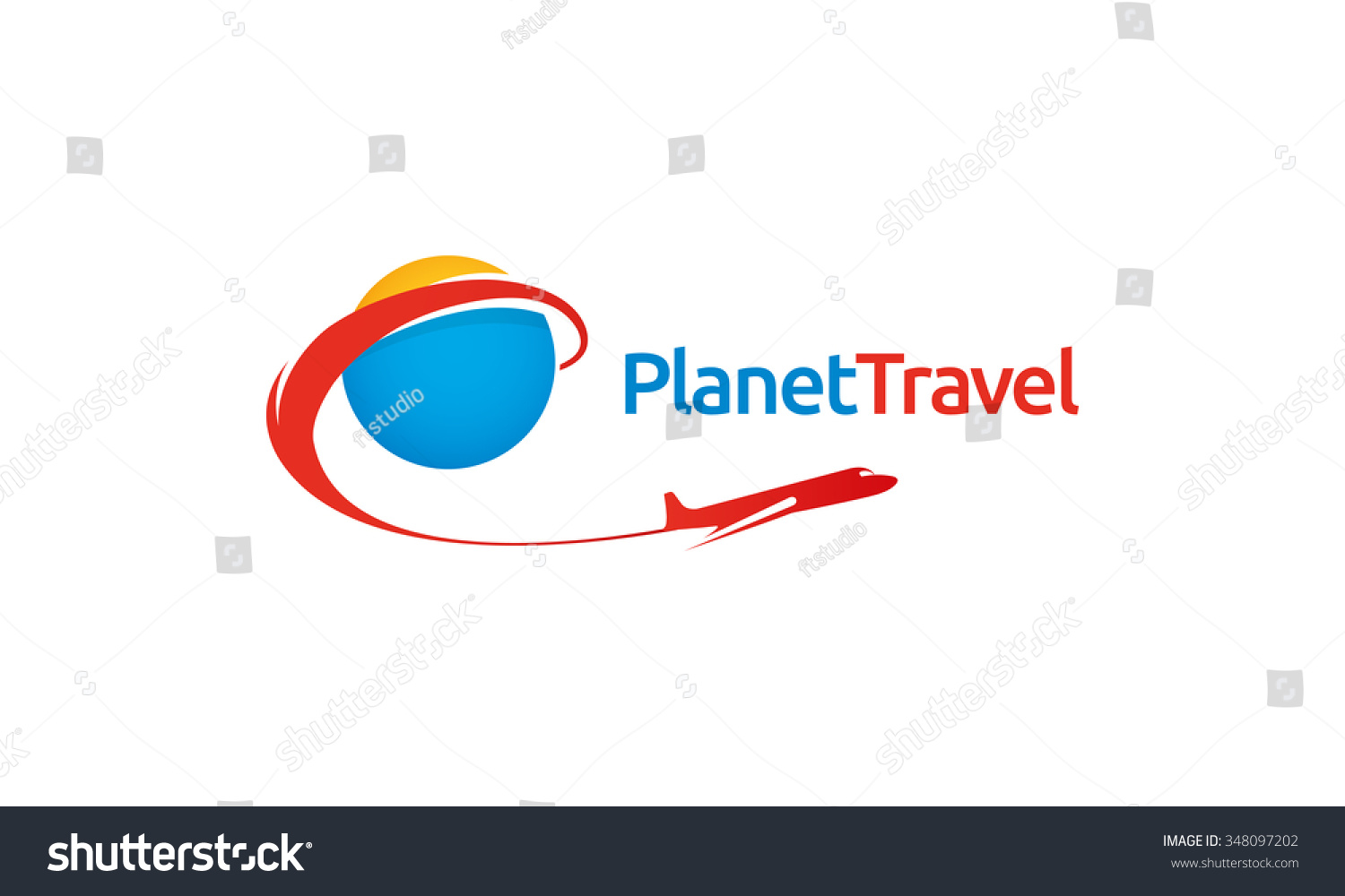 Planet Travel Logo Stock Vector (Royalty Free) 348097202